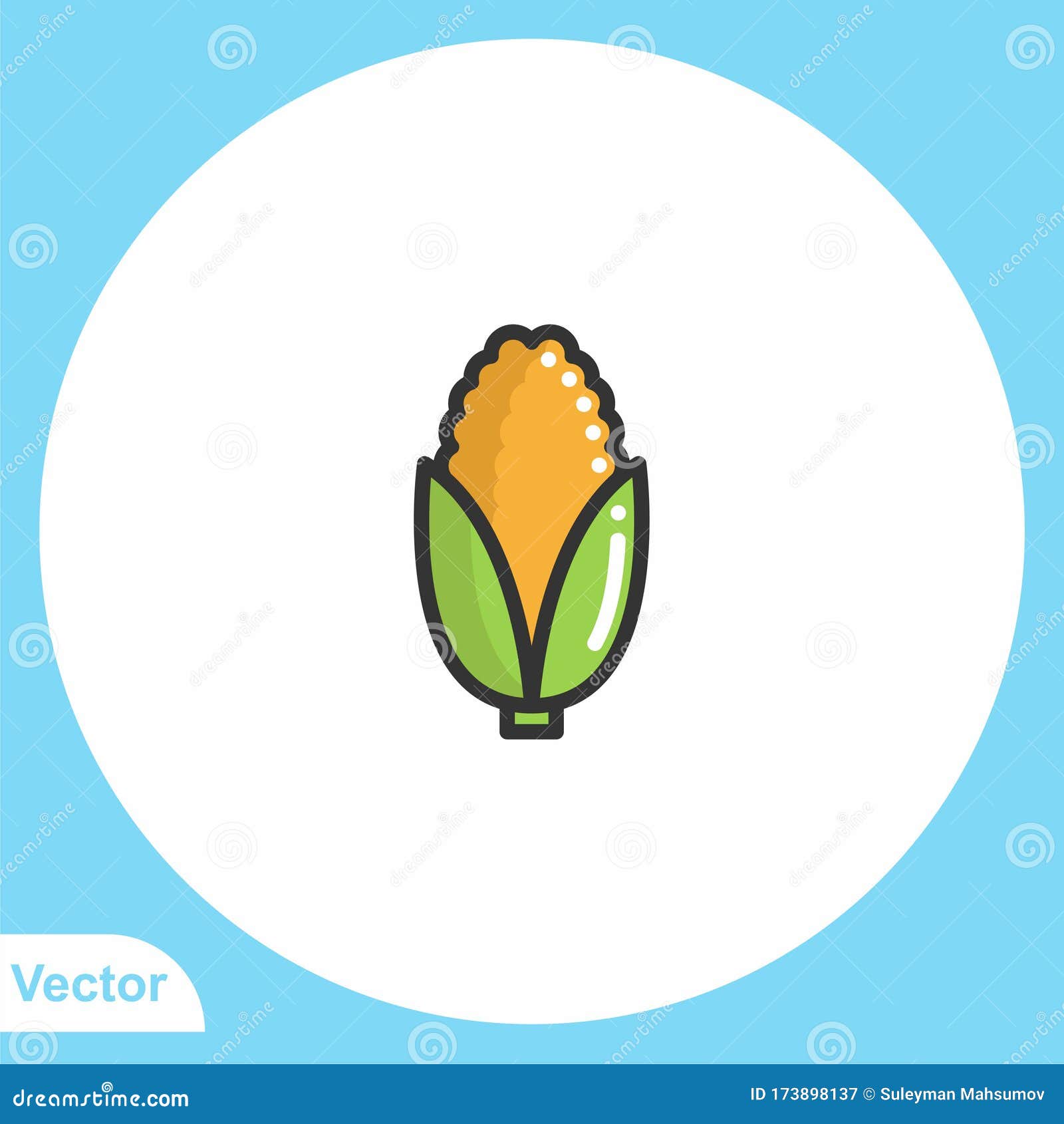 Corn Vector Icon Sign Symbol Stock Illustration - Illustration of ...