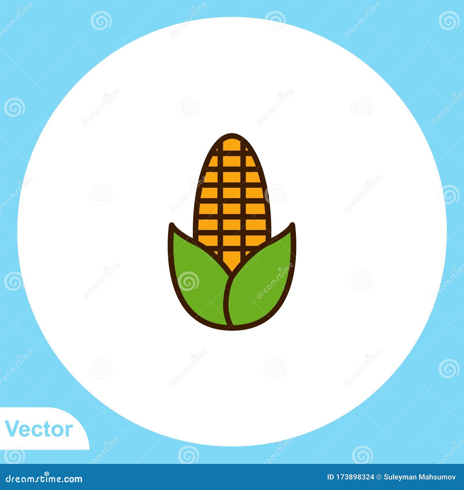 Corn Vector Icon Sign Symbol Stock Illustration - Illustration of gold ...