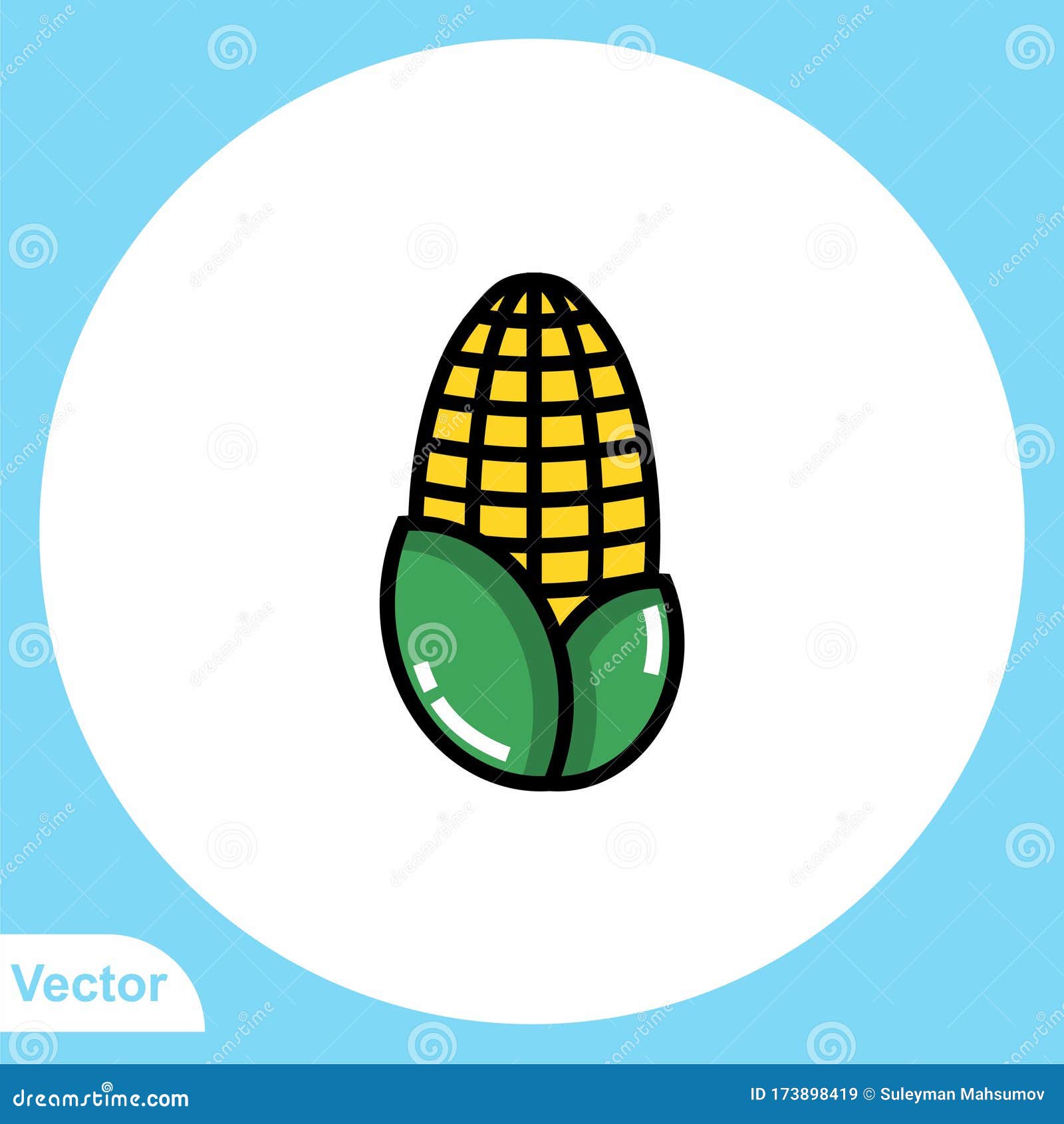 Corn Vector Icon Sign Symbol Stock Illustration - Illustration of ...
