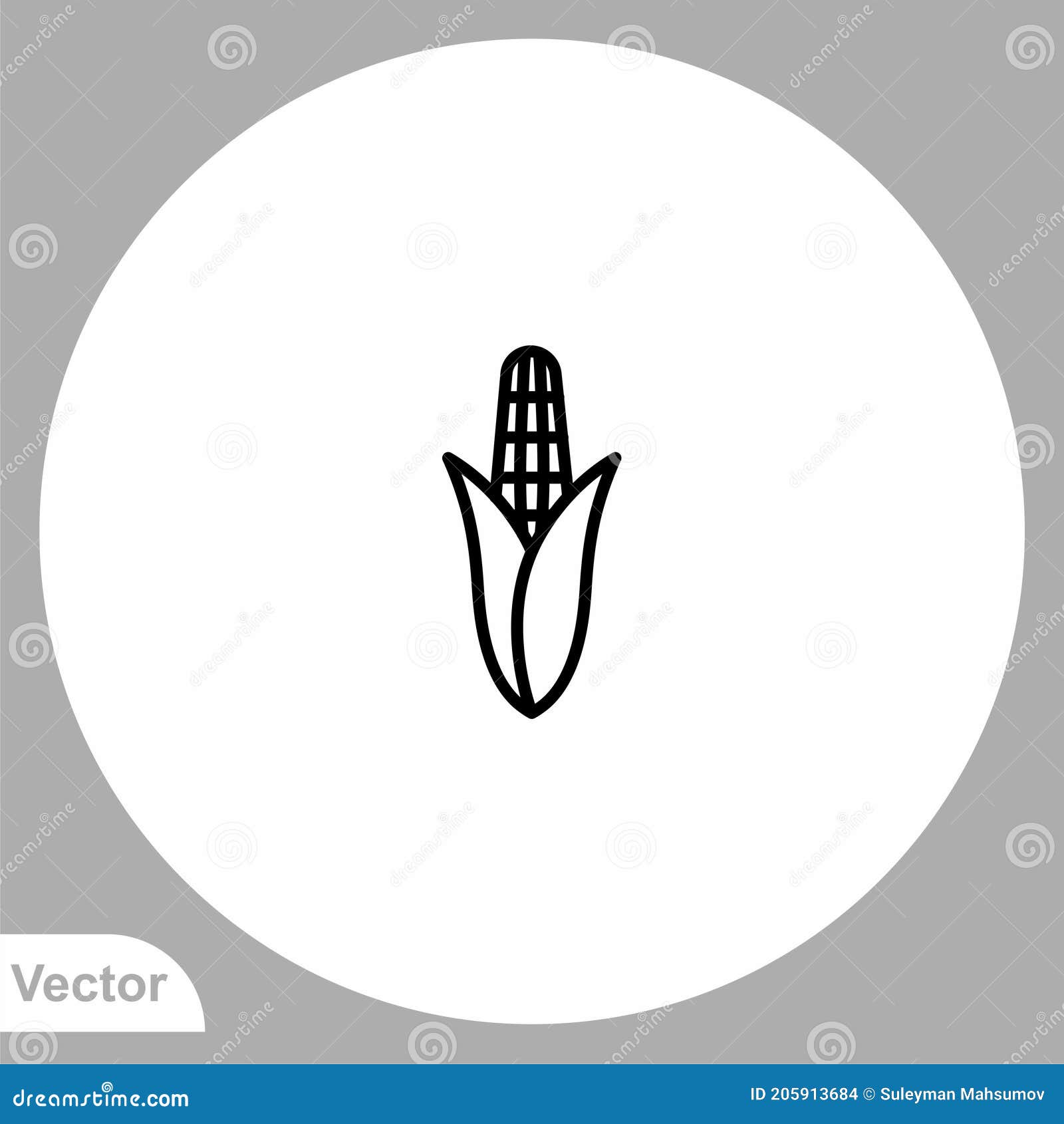 Corn Vector Icon Sign Symbol Stock Vector - Illustration of natural ...
