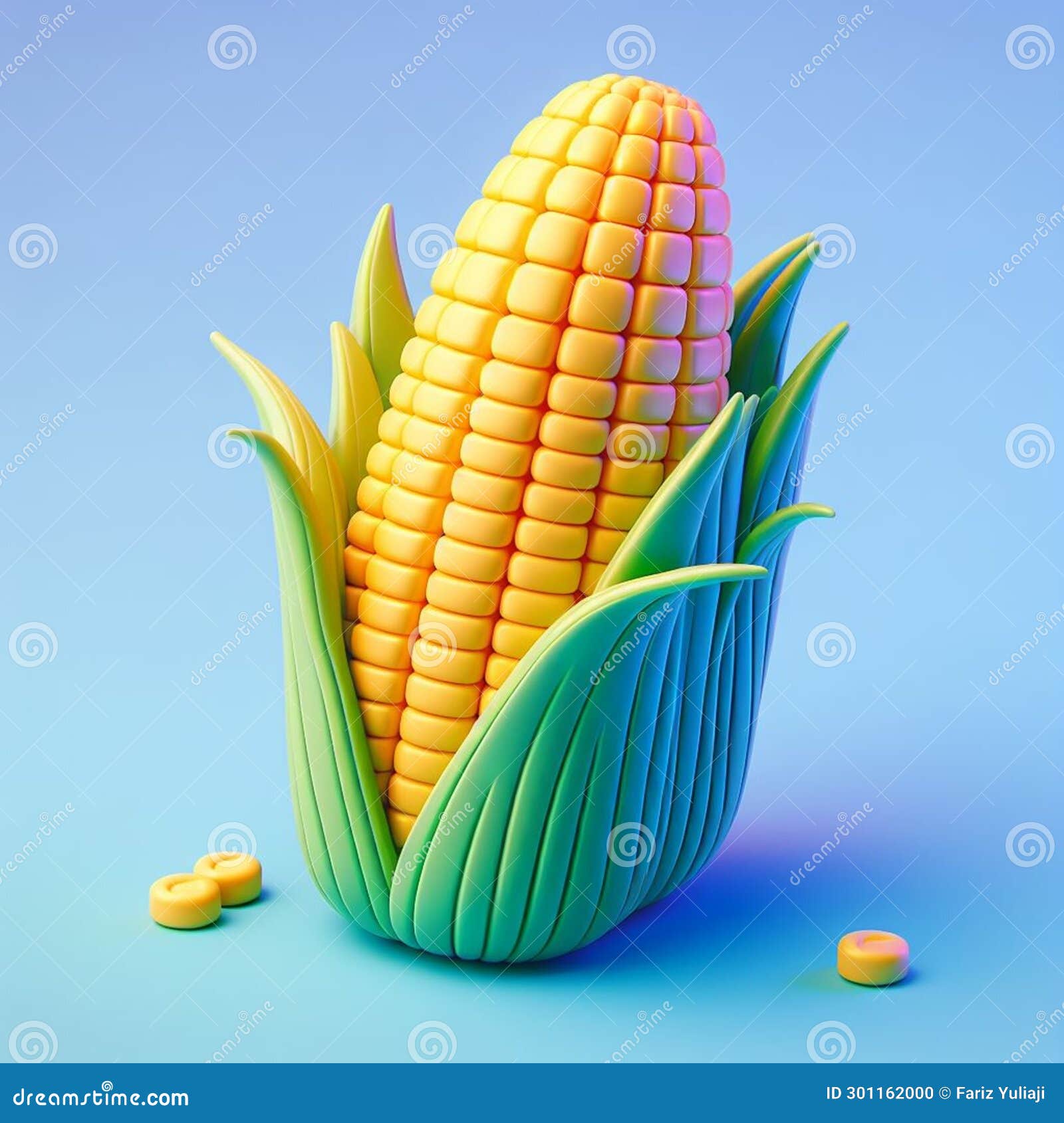 Corn Vegetable, 3d Animation Icon Stock Illustration - Illustration of ...