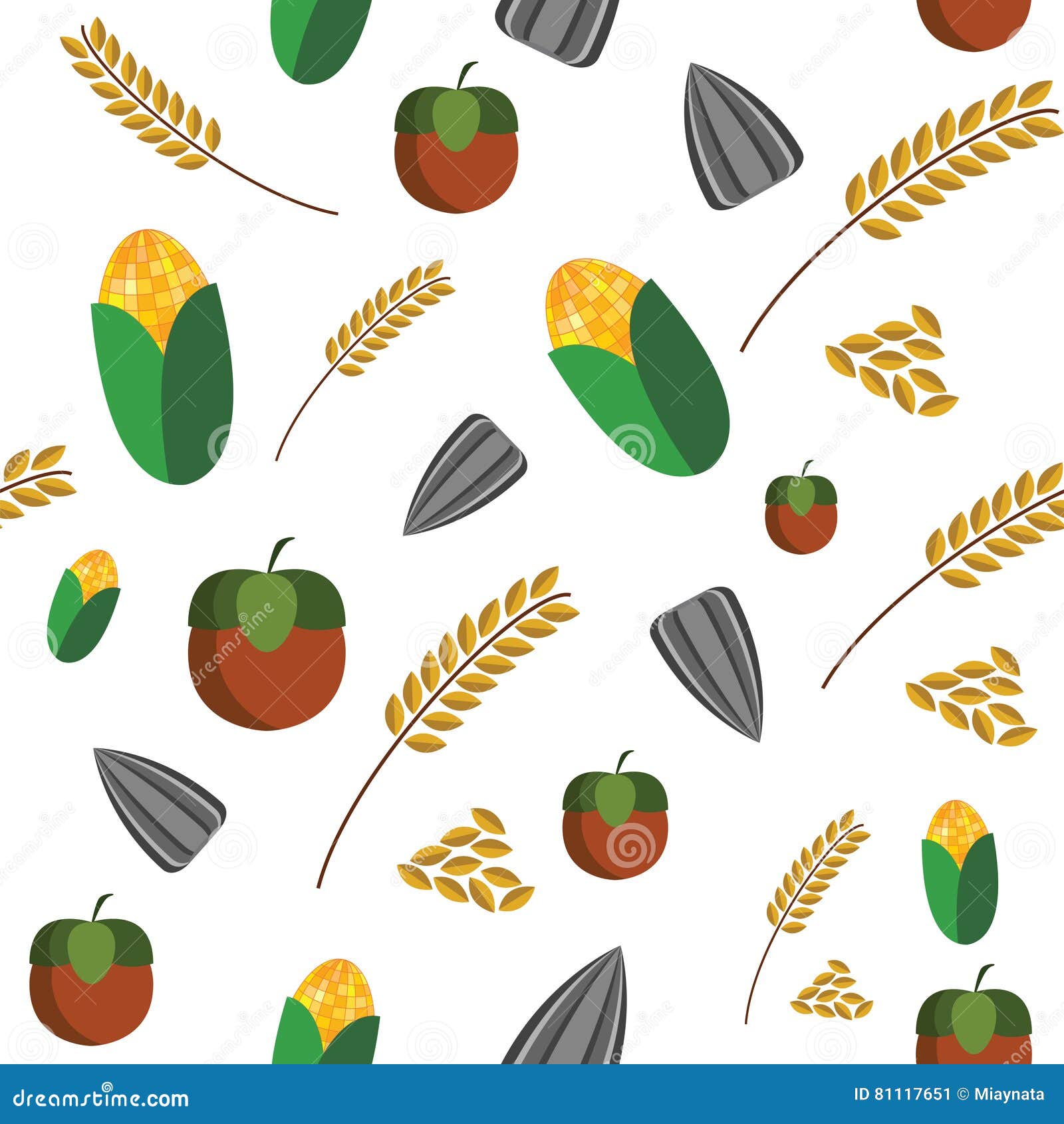 Corn Wheat Seed Nut Seamless Texture Cartoon Vector | CartoonDealer.com ...