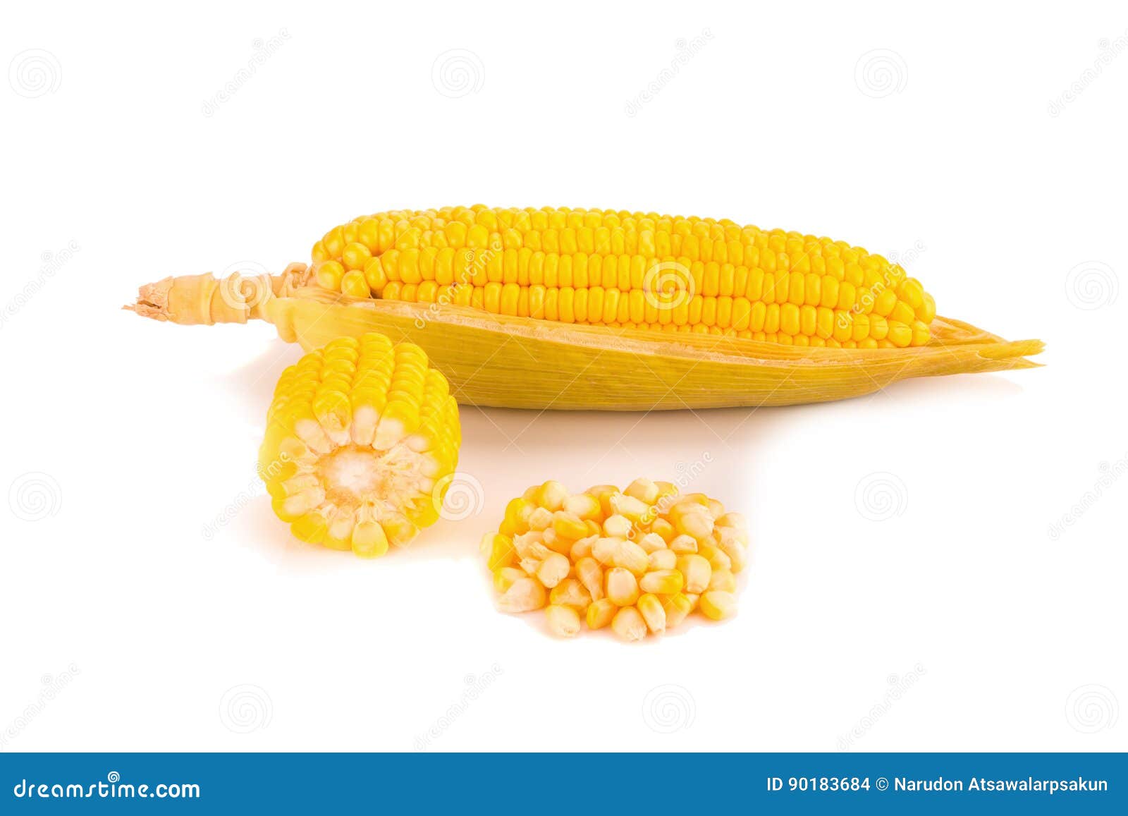 Corn on white background stock photo. Image of corn, organic - 90183684