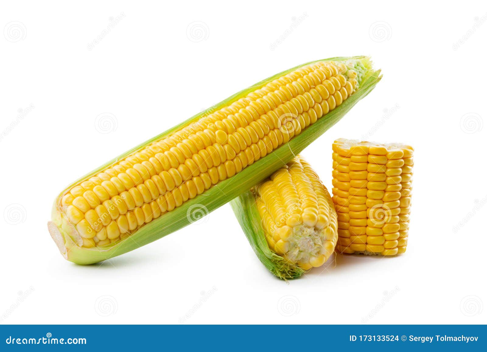Corn on a White Background. Creative Photo Stock Photo - Image of peel ...