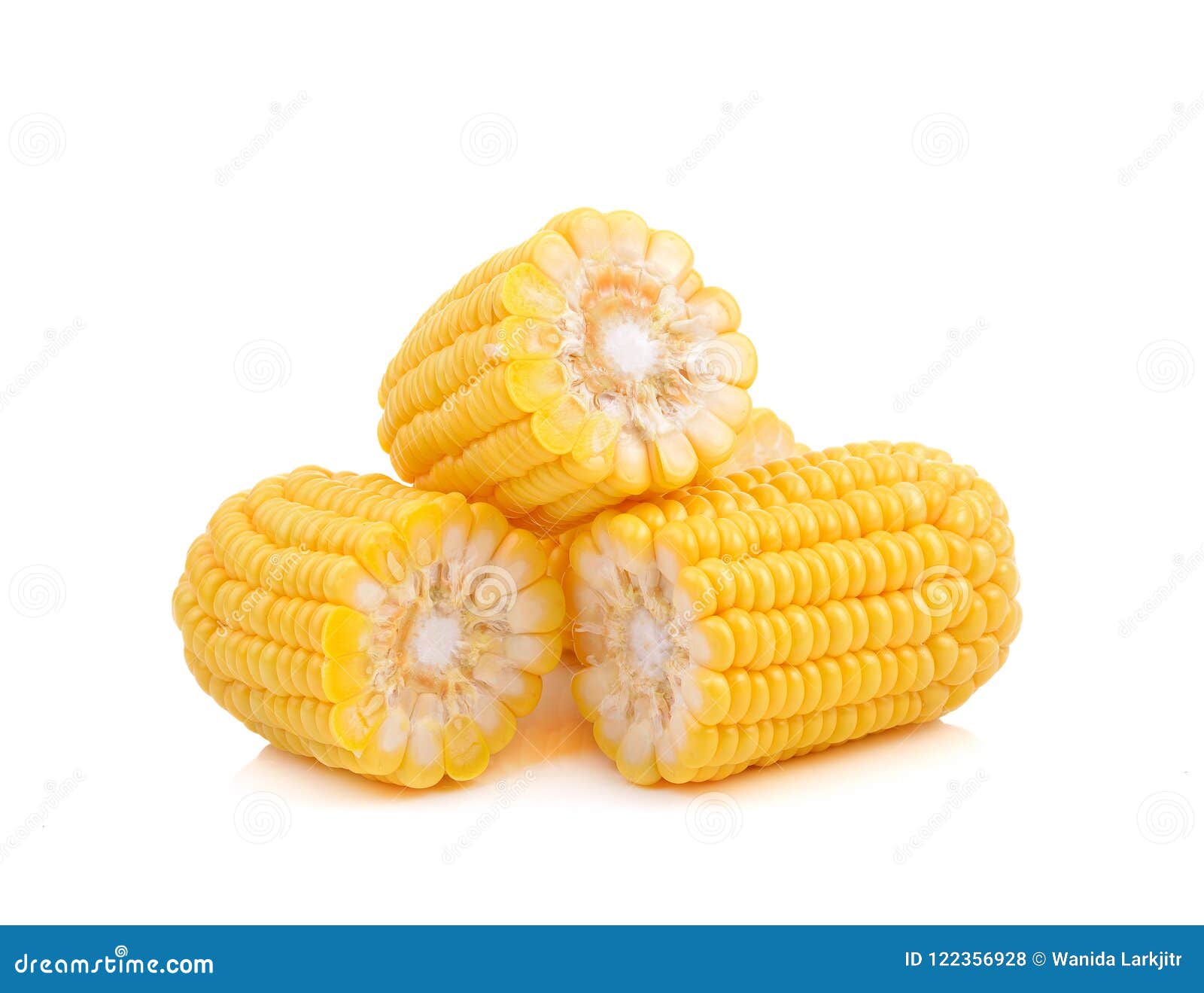 Sweet Corn on White Background Stock Photo - Image of food, ripe: 122356928