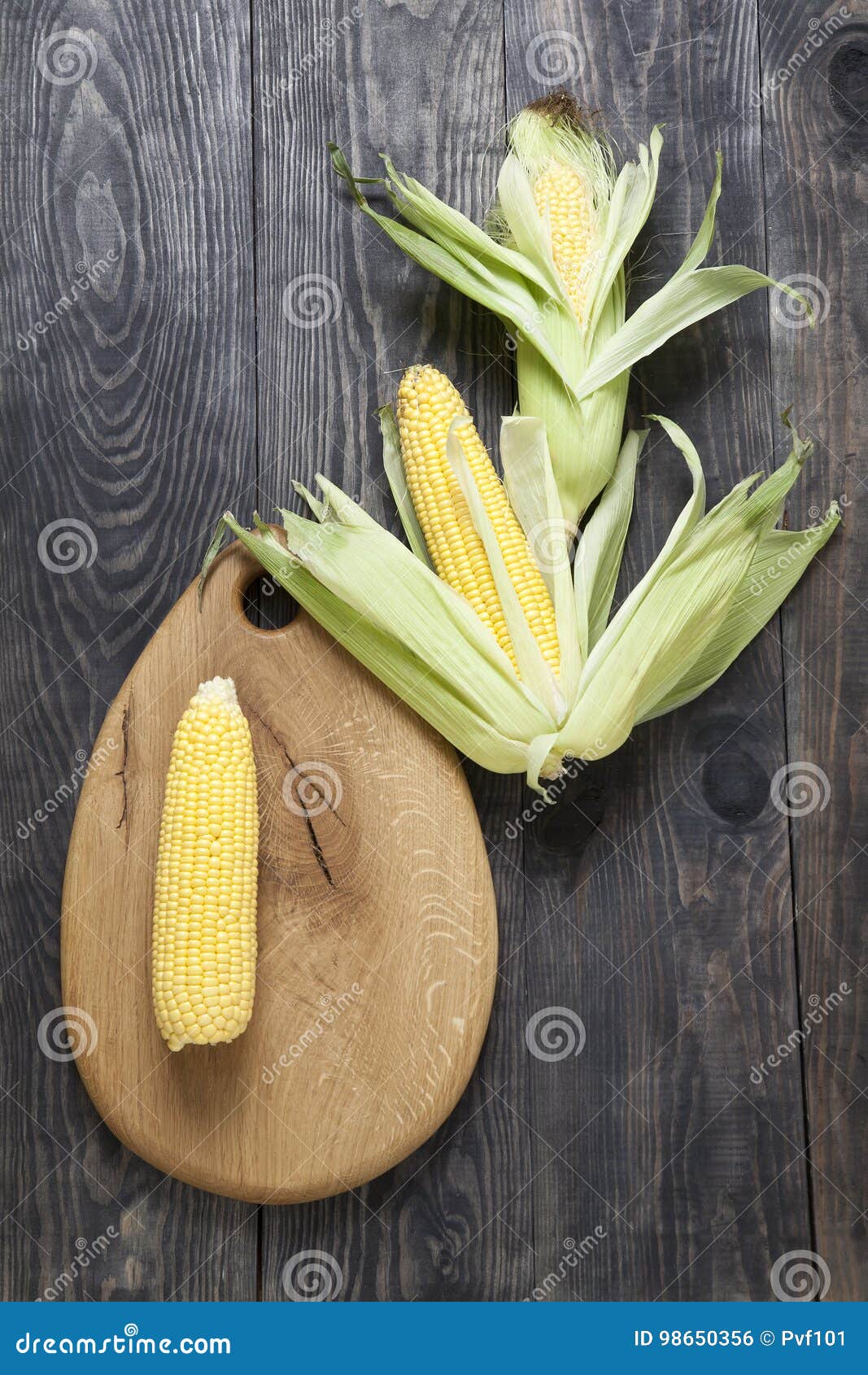 Corn and wood stock photo. Image of healthy, summer, close - 98650356