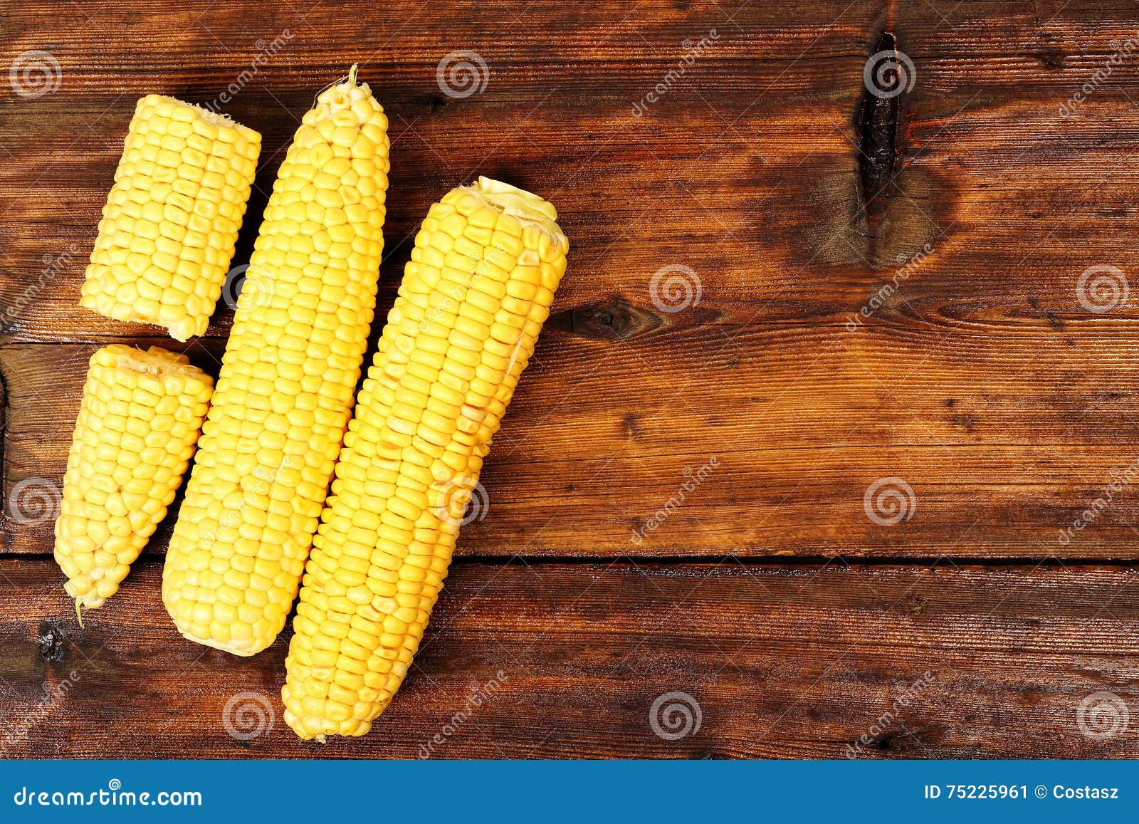 Corn on wood stock image. Image of maize, healthy, nutritious - 75225961