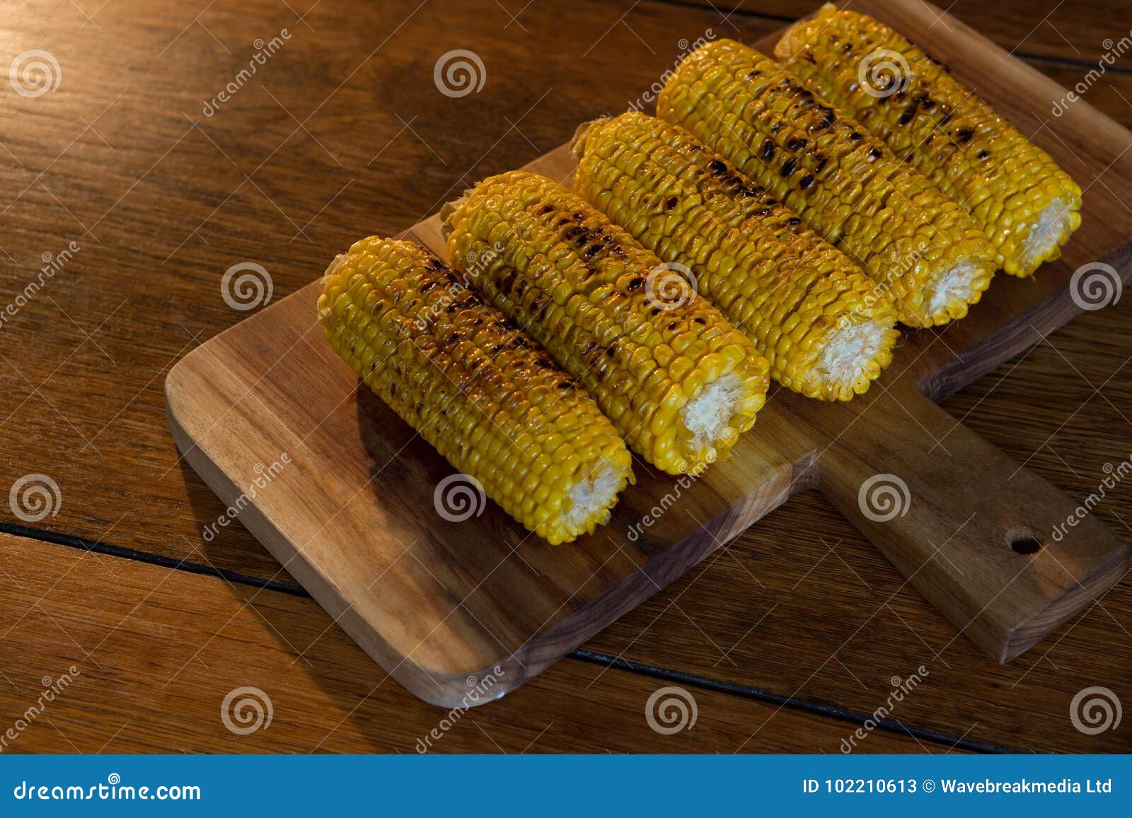 Corn on wooden tray stock image. Image of roasted, meal - 102210613