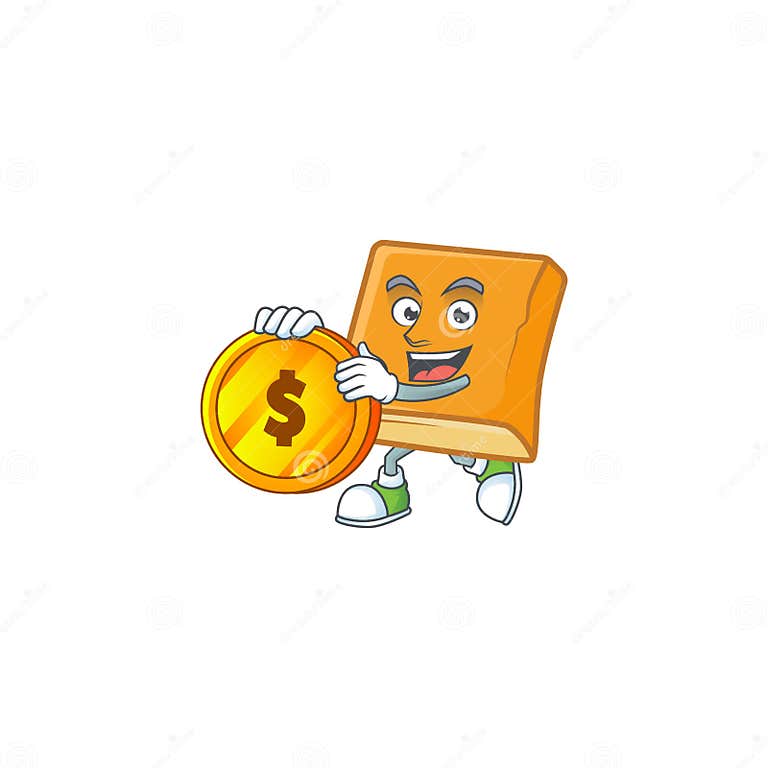 Cornbread in the Cartoon Character Bring Coin Shape Stock Vector ...