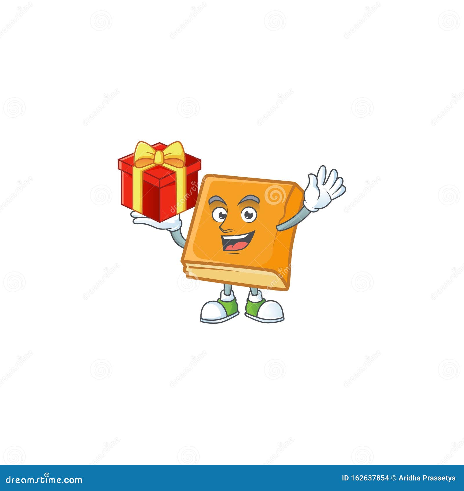Cornbread in the Cartoon Character Bring Gift Shape Stock Vector ...