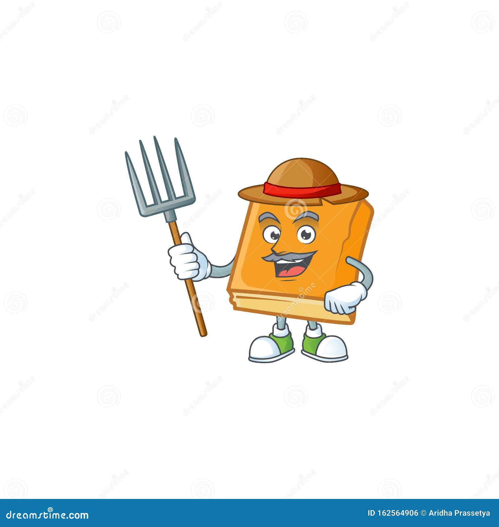 Cornbread with Farmer Mascot for Icon Breakfast. Stock Vector ...