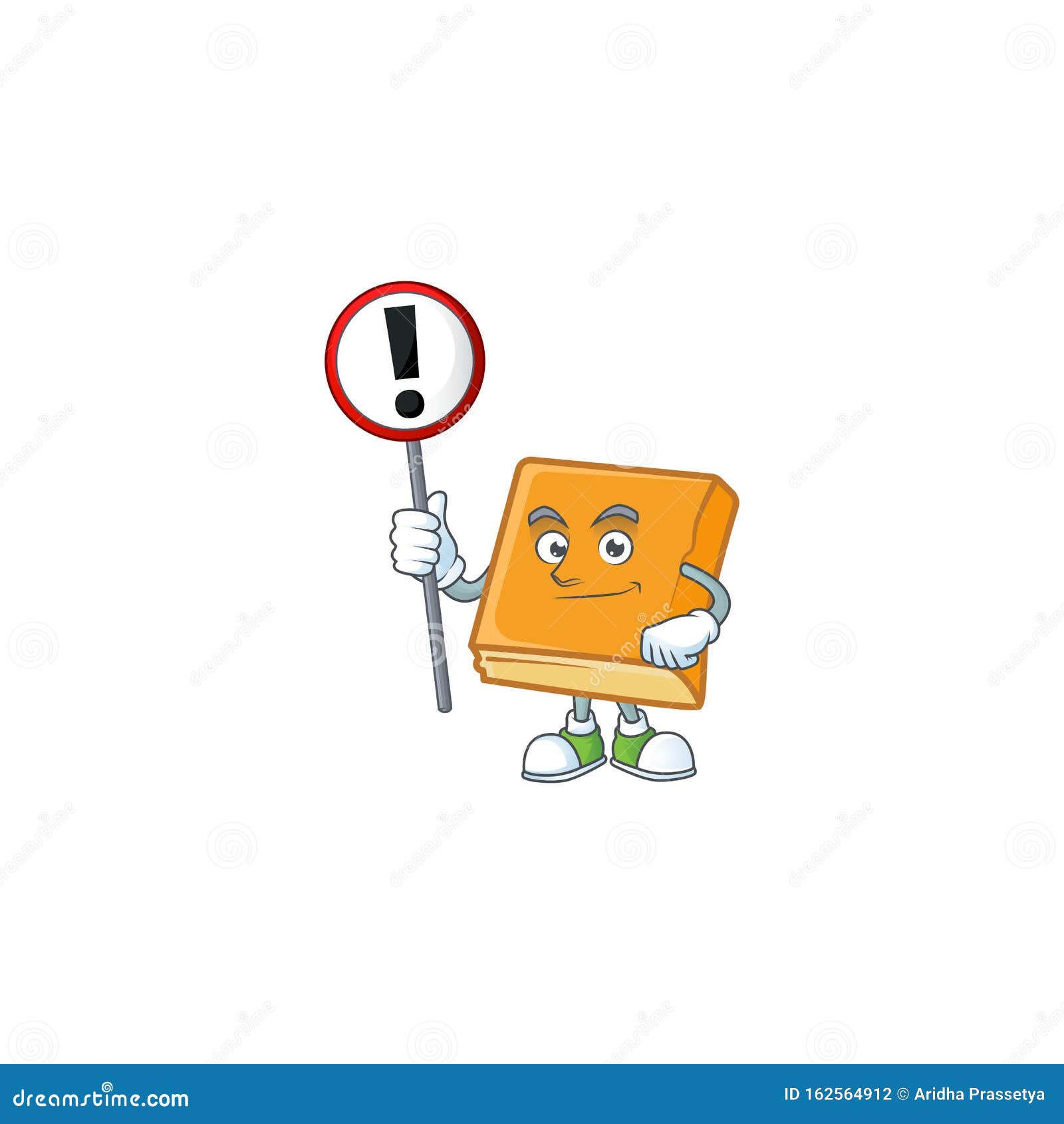 Cornbread with Sign Warning Mascot for Icon Breakfast. Stock Vector ...