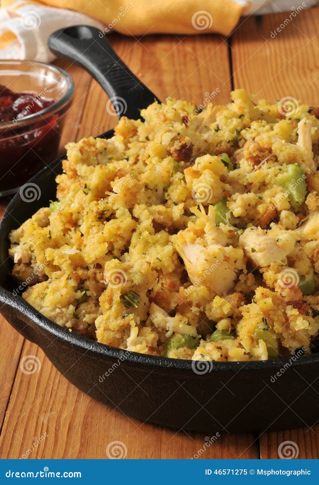 Cornbread Stuffing Iwth Turkey Bits Stock Image - Image of stuffing ...