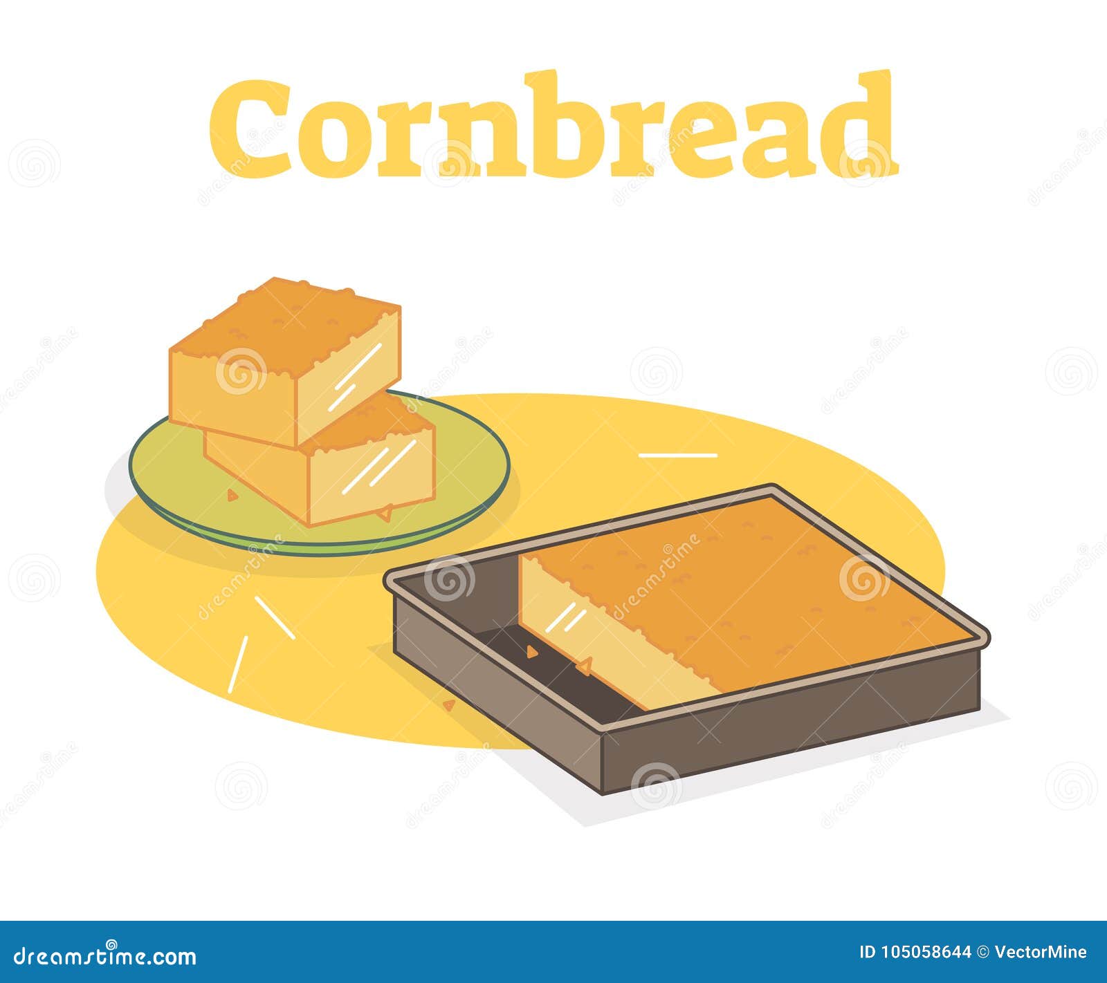 Cornbread Vector Illustration Stock Vector - Illustration of lunch ...