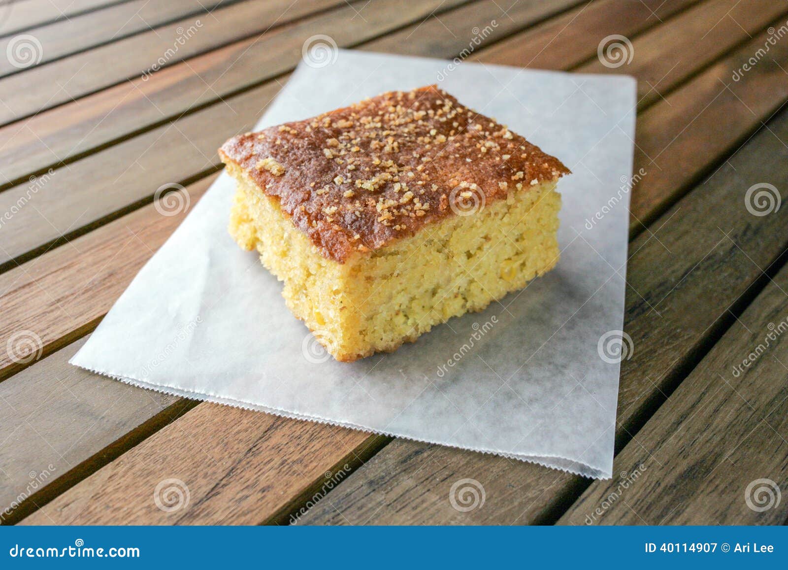 Cornbread on White Parchment Paper Stock Image - Image of bread, paper ...