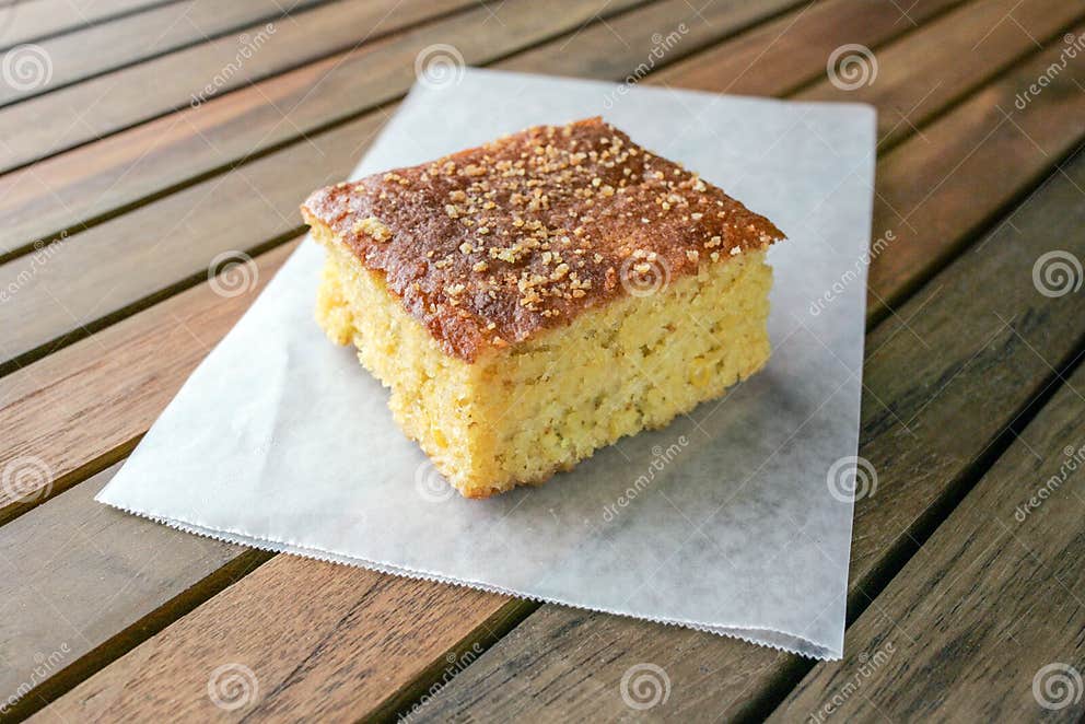 Cornbread on White Parchment Paper Stock Image - Image of bread, paper ...