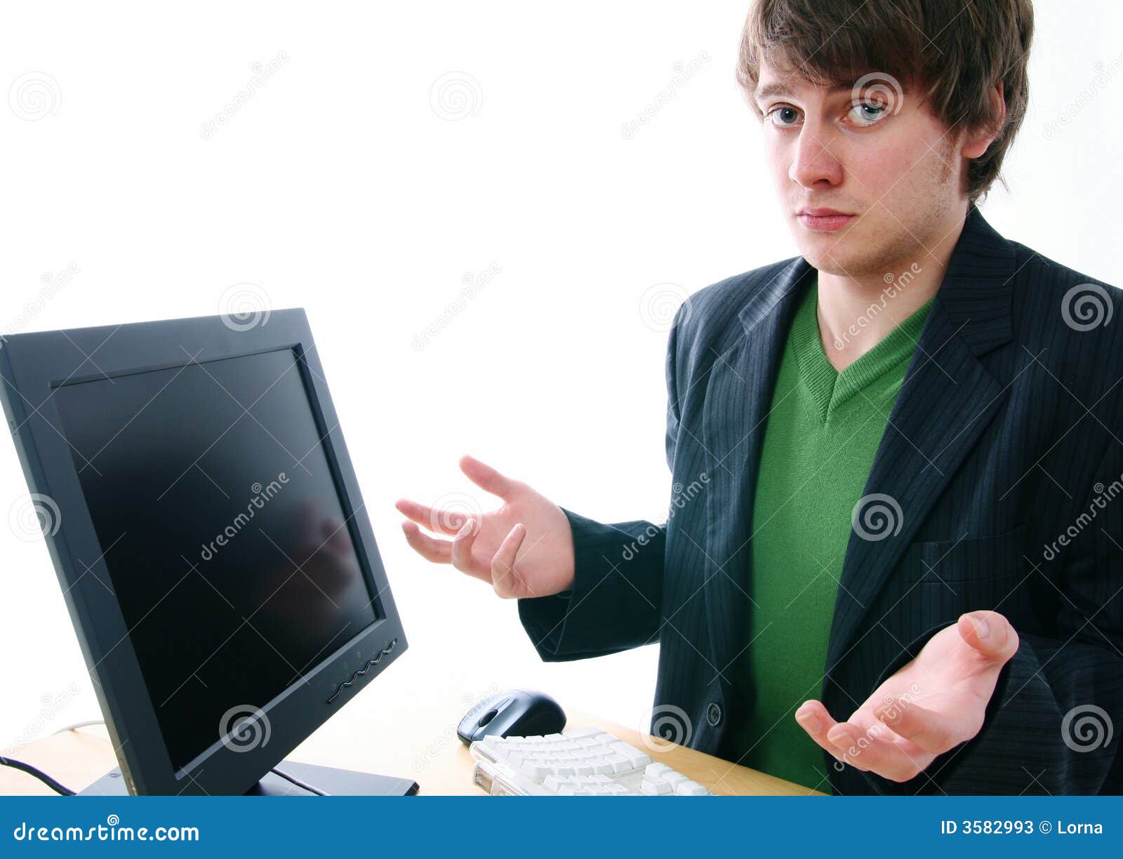 Corncern computer stock image. Image of perplexed, incompetence - 3582993