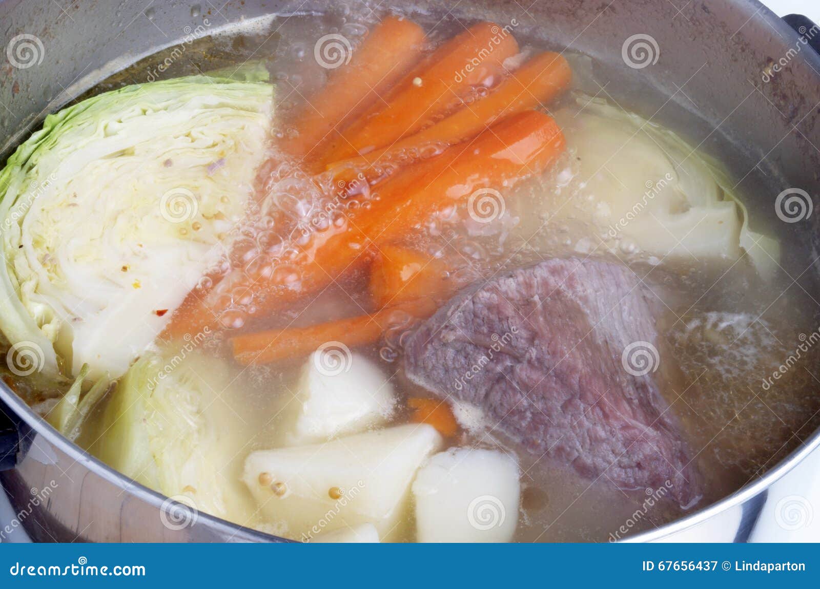 Corned Beef and Cabbage Boiling Stock Image - Image of boiling ...