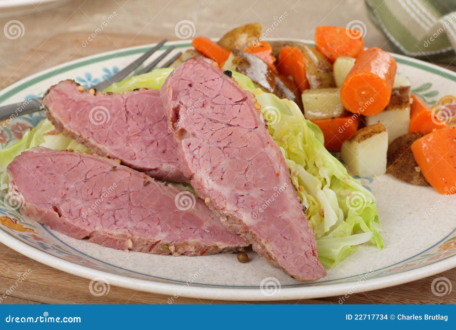 Corned Beef and Cabbage Dinner Stock Photo - Image of food, carrot ...