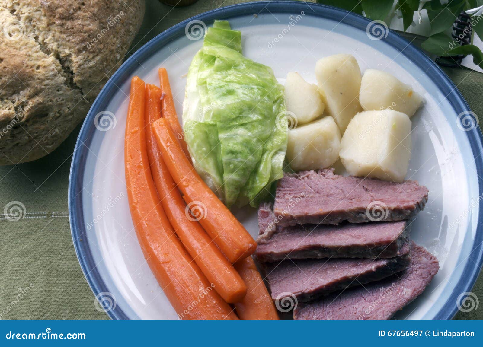 Corned Beef and Cabbage Plate Stock Image - Image of traditional, bread ...