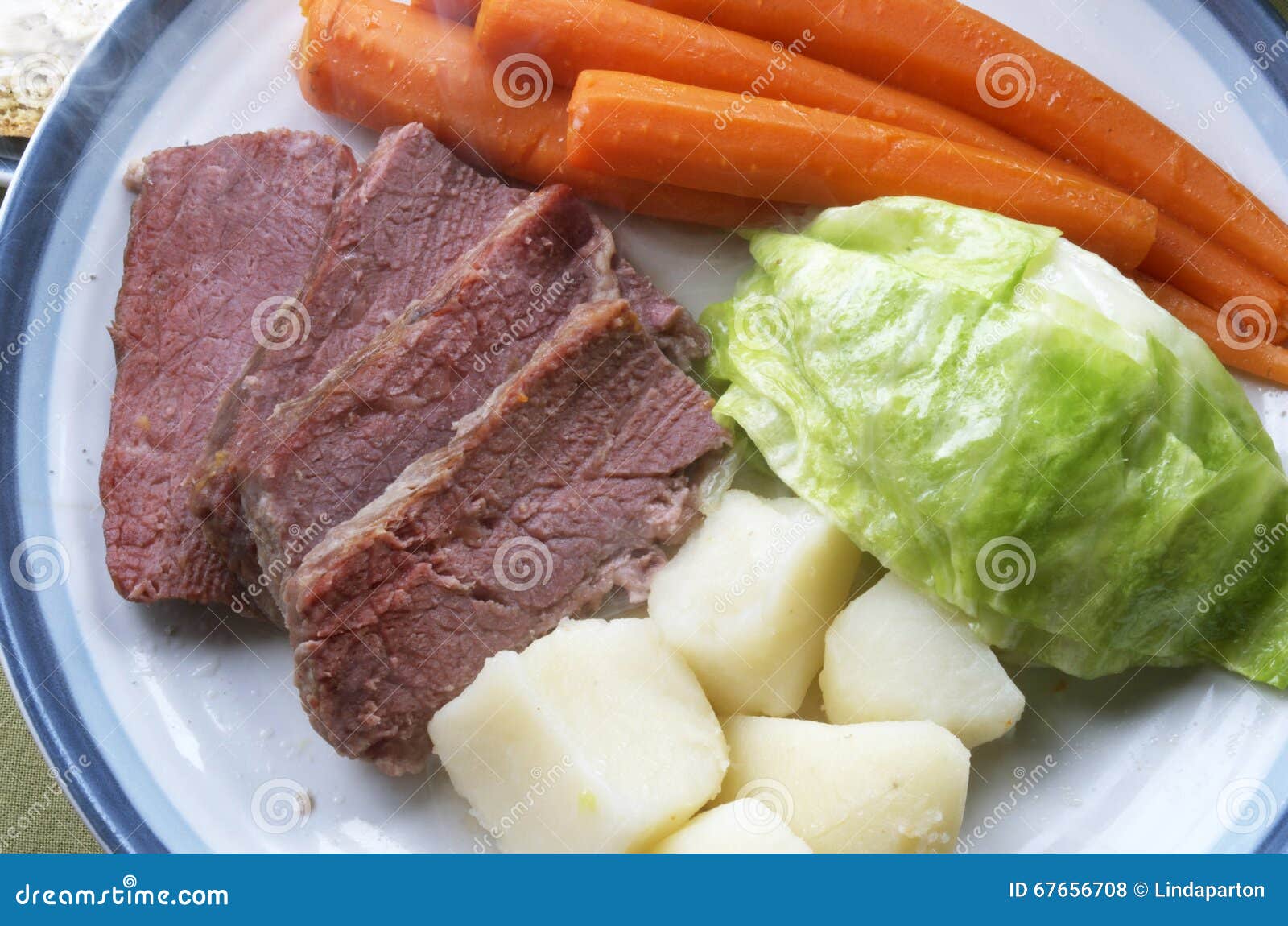 Corned Beef and Cabbage Plate Stock Photo - Image of plant, steamed ...