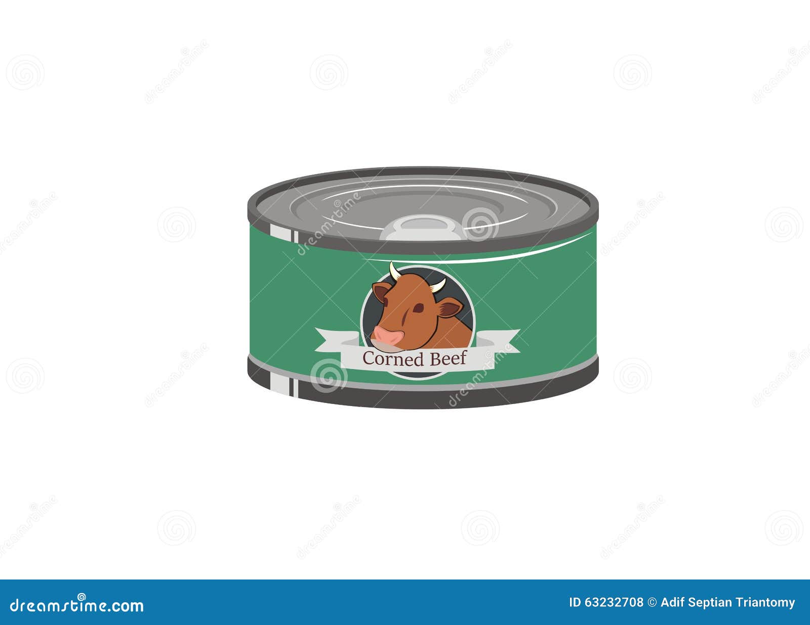 Corned beef can stock vector. Illustration of livestock - 63232708