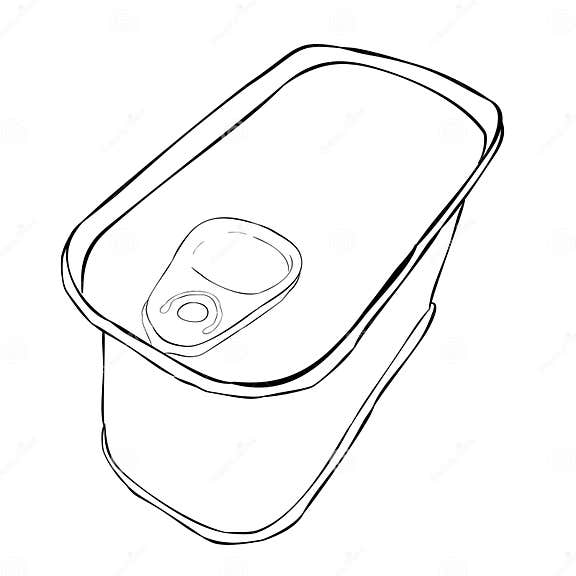 Corned Beef Can, Simple Vector Hand Draw Doodle Sketch at White Stock ...