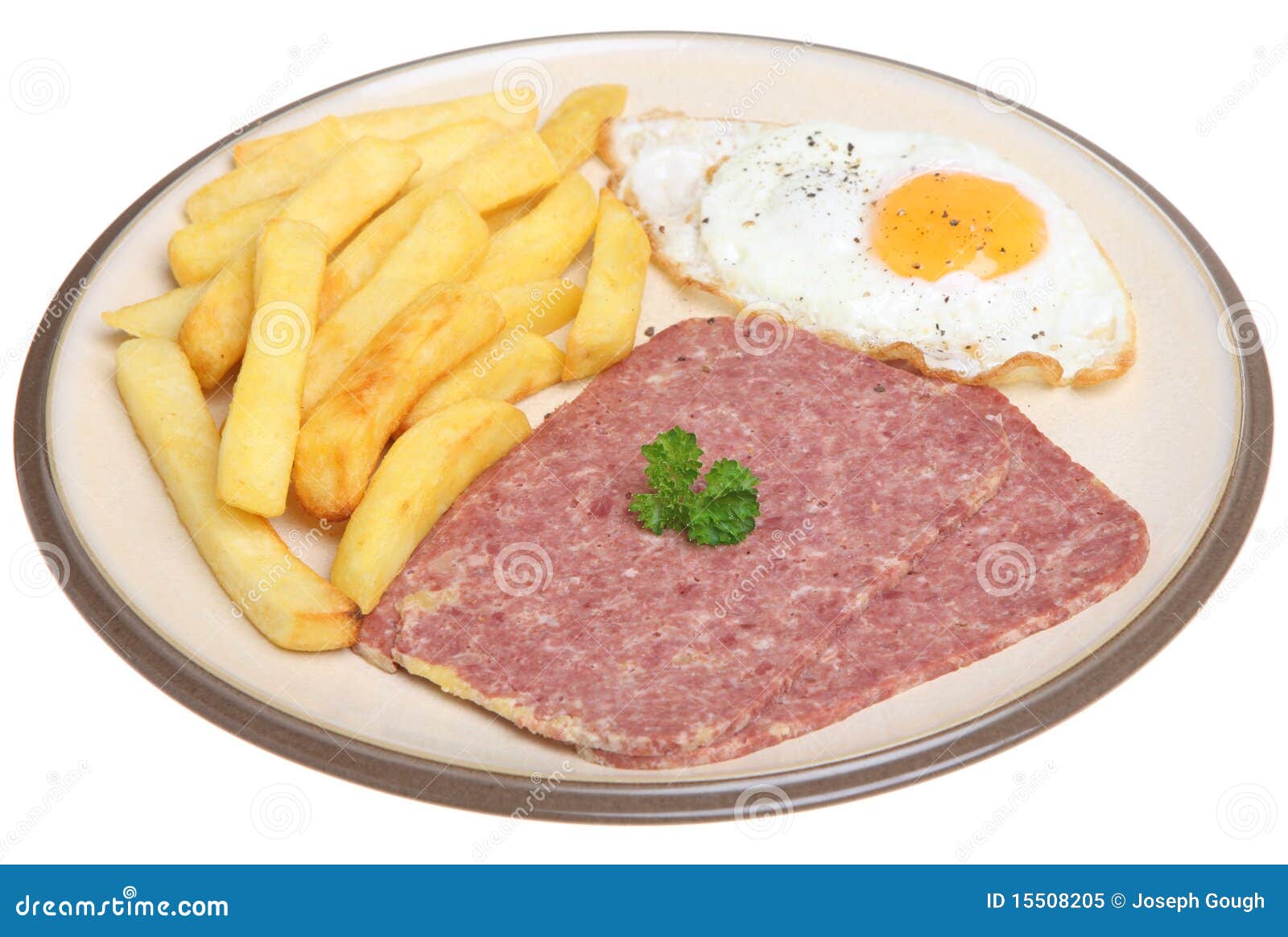 Corned Beef, Egg and Chips stock image. Image of beef - 15508205