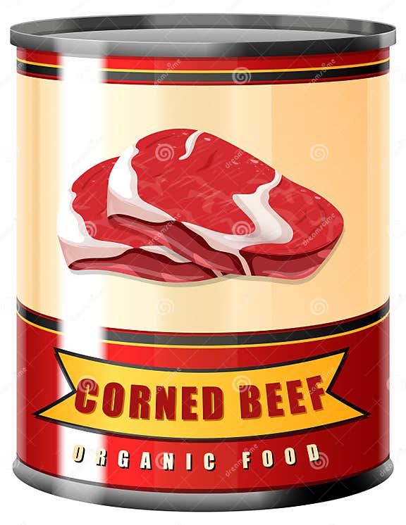 Corned Beef in Tin Can Vector Stock Vector - Illustration of cartoon ...
