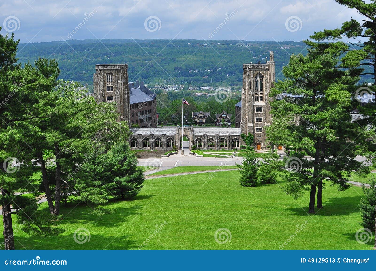 Cornell Campus landscape stock image. Image of foliage - 49129513