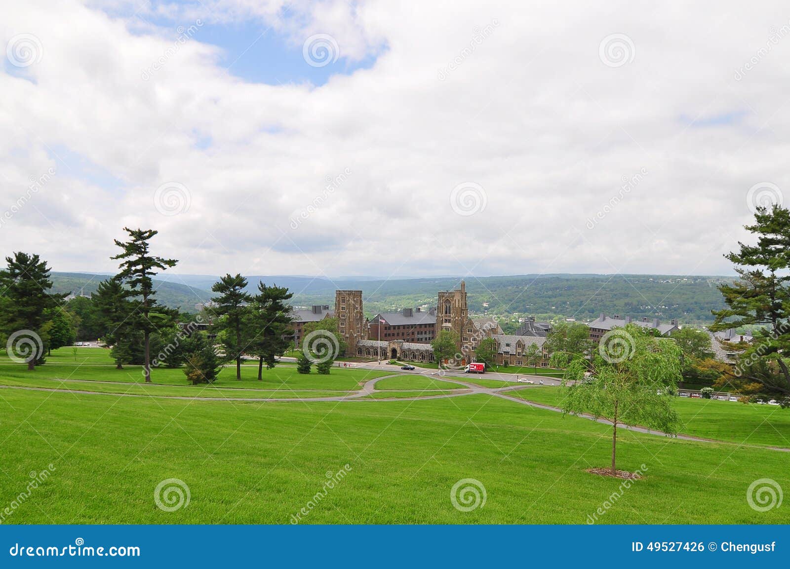 Cornell Campus landscape stock photo. Image of league - 49527426
