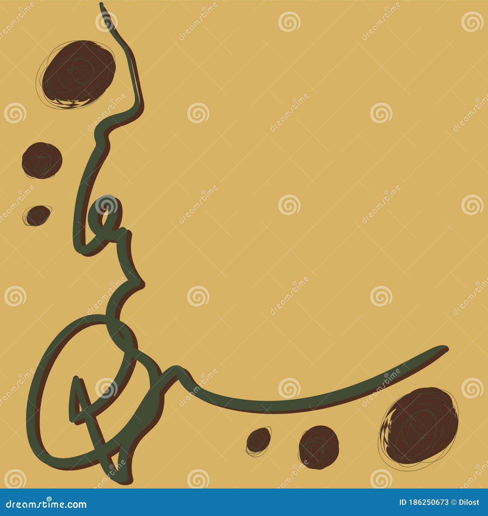 Corner with Abstract Curl Line and Round Shapes Stock Vector ...