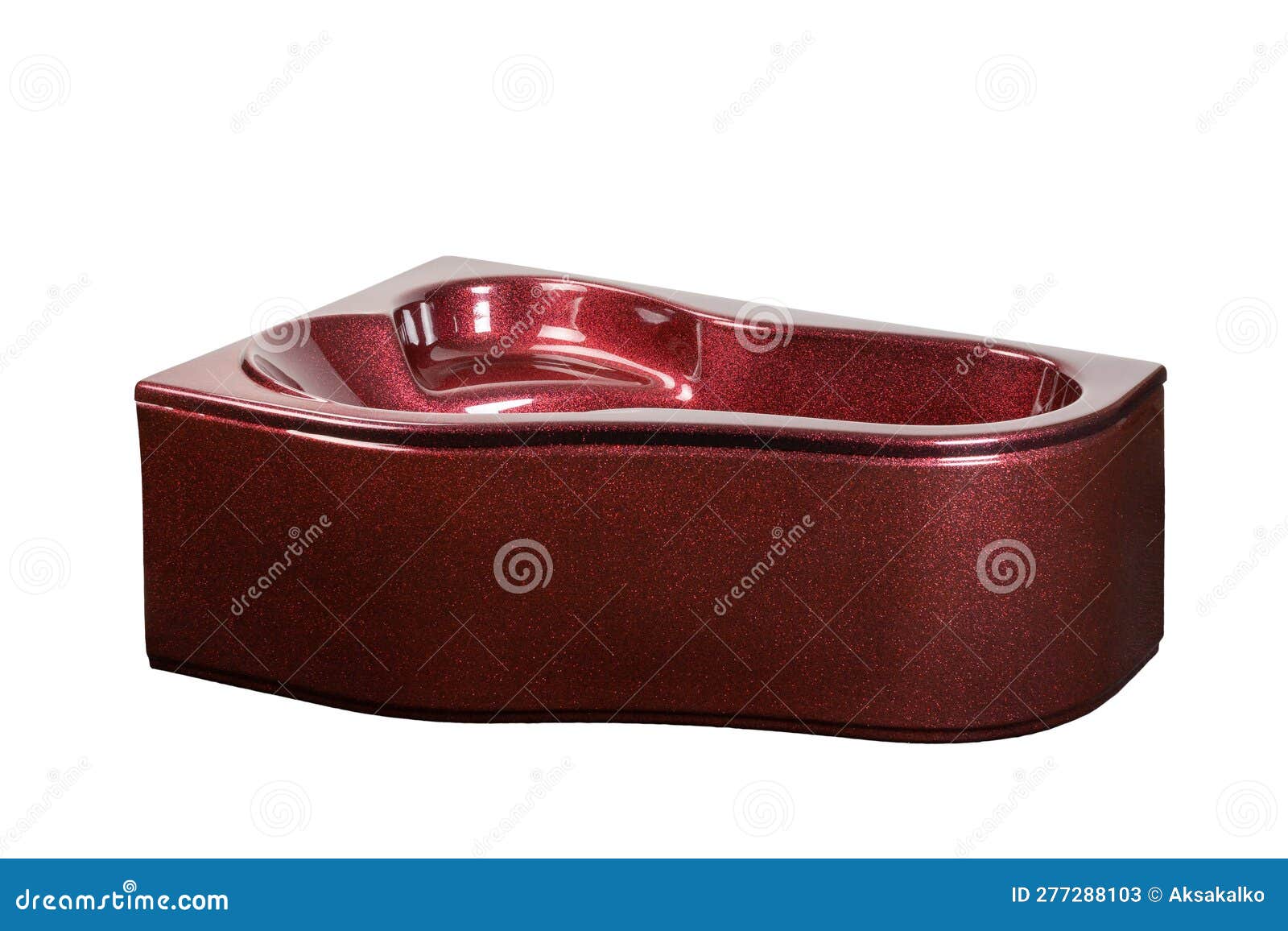 Corner Acrylic Red Bathtub with Metal Particles Stock Image - Image of ...