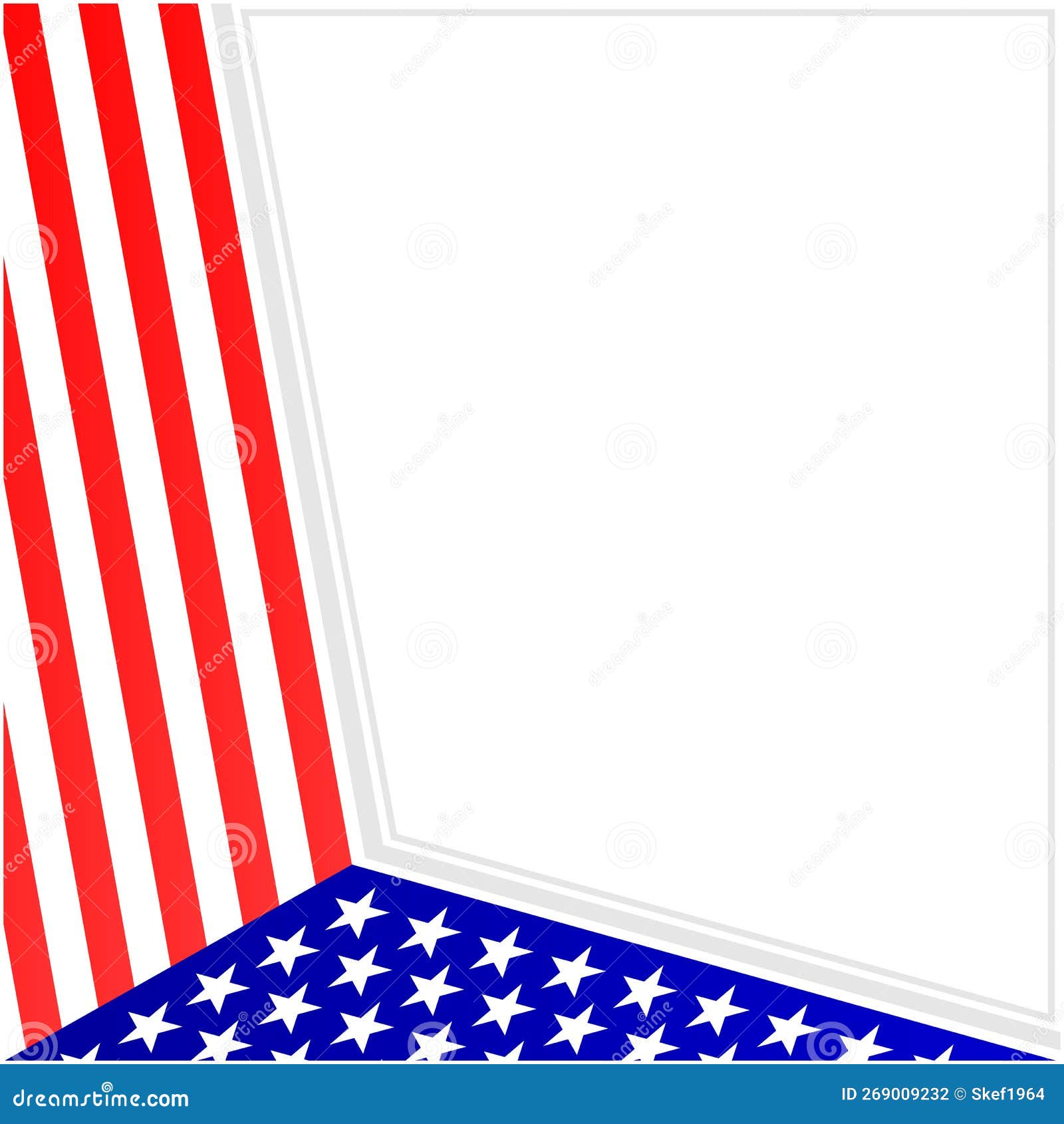 USA Flag Symbols Corner Border Stock Vector - Illustration of america ...