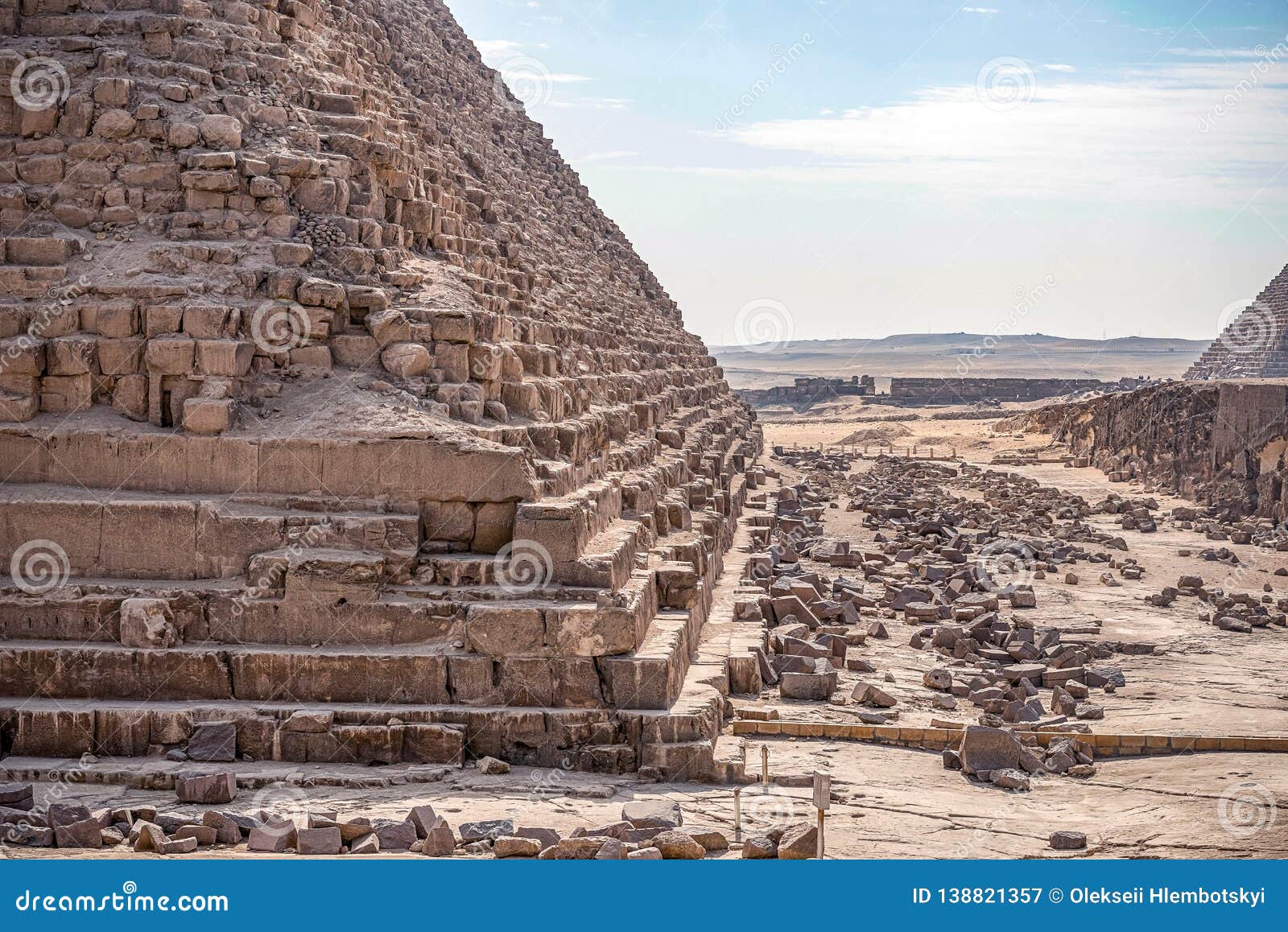 Corner of the Ancient Pyramid of Cheops with Huge Blocks of Stone Stock ...