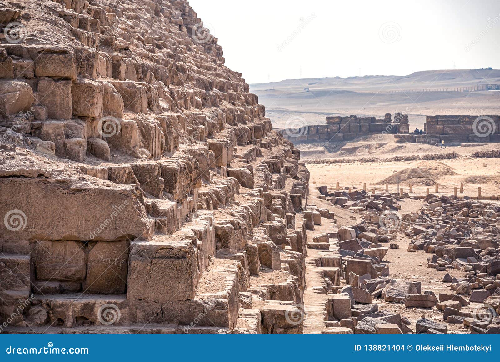 Corner Of The Ancient Pyramid Of Cheops With Huge Blocks Of Stone Stock ...