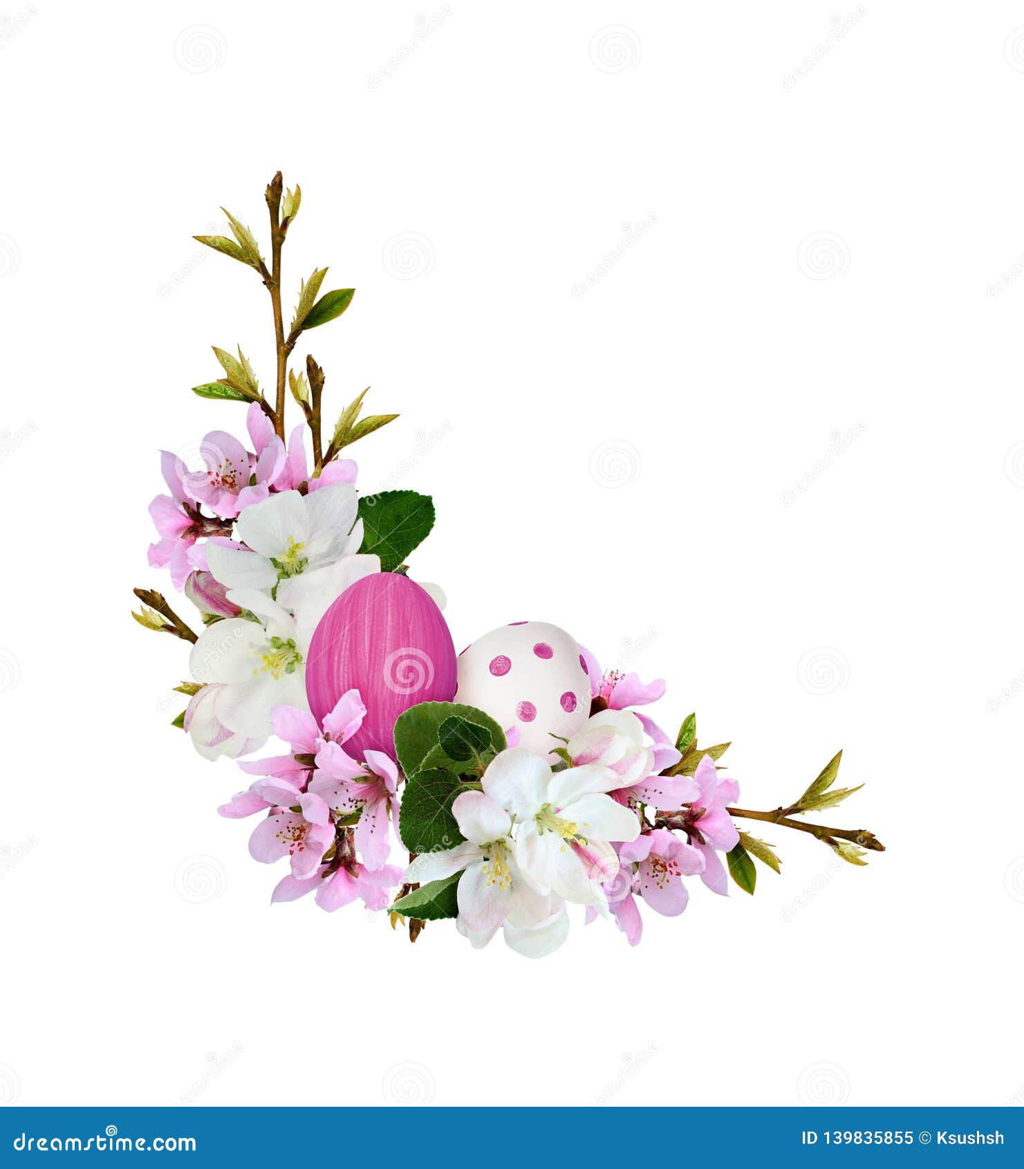 Corner Arrangement with Spring Branches of Peach and Apple Flowers and ... Corner Arrangement with Spring Branches of Peach and Apple Flowers and ...