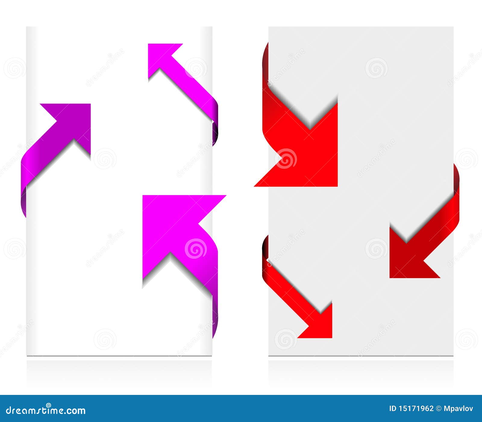 Corner arrow set stock vector. Illustration of ribbon - 15171962