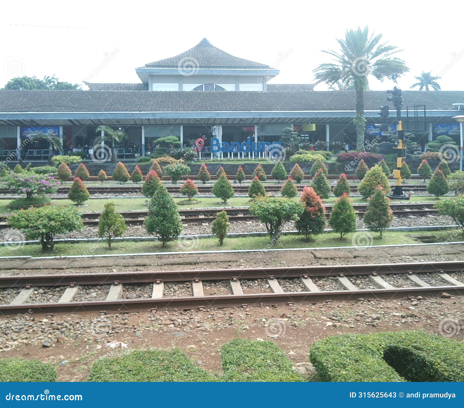 Corner of the Bandung Train Station Building, Indonesia Stock Image ...
