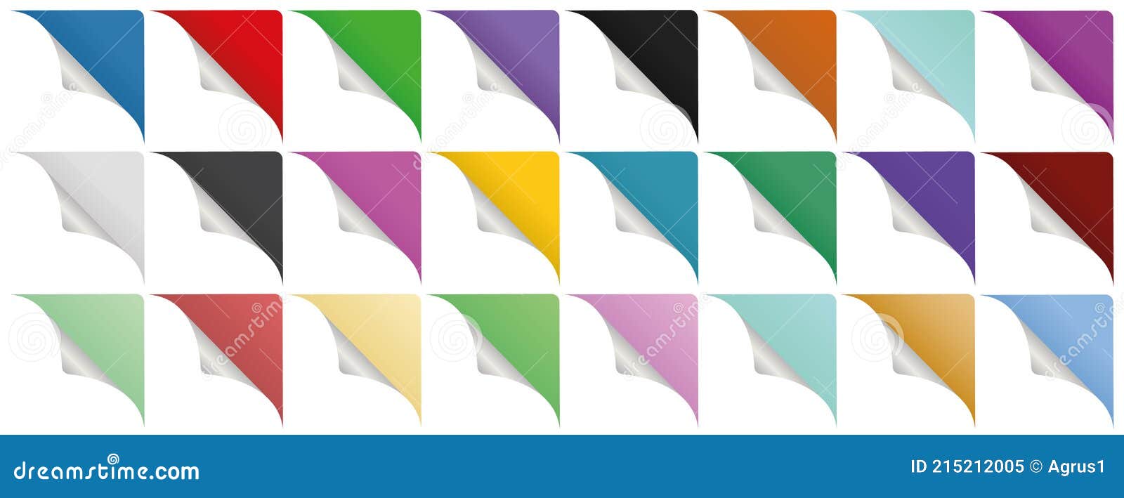 Corner Banner Design Elements Isolated on White Background Stock Vector ...