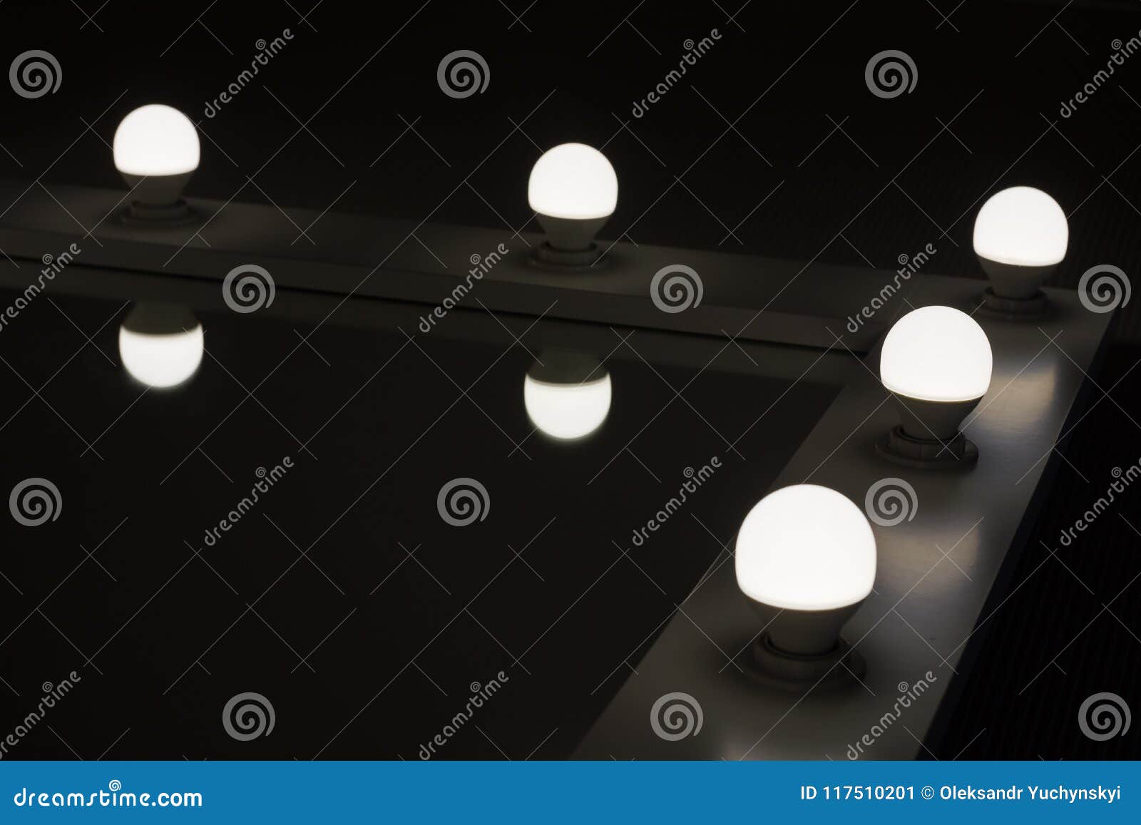 Corner Bezel Mirrors with Backlighting by LED Lamps Stock Image - Image ...