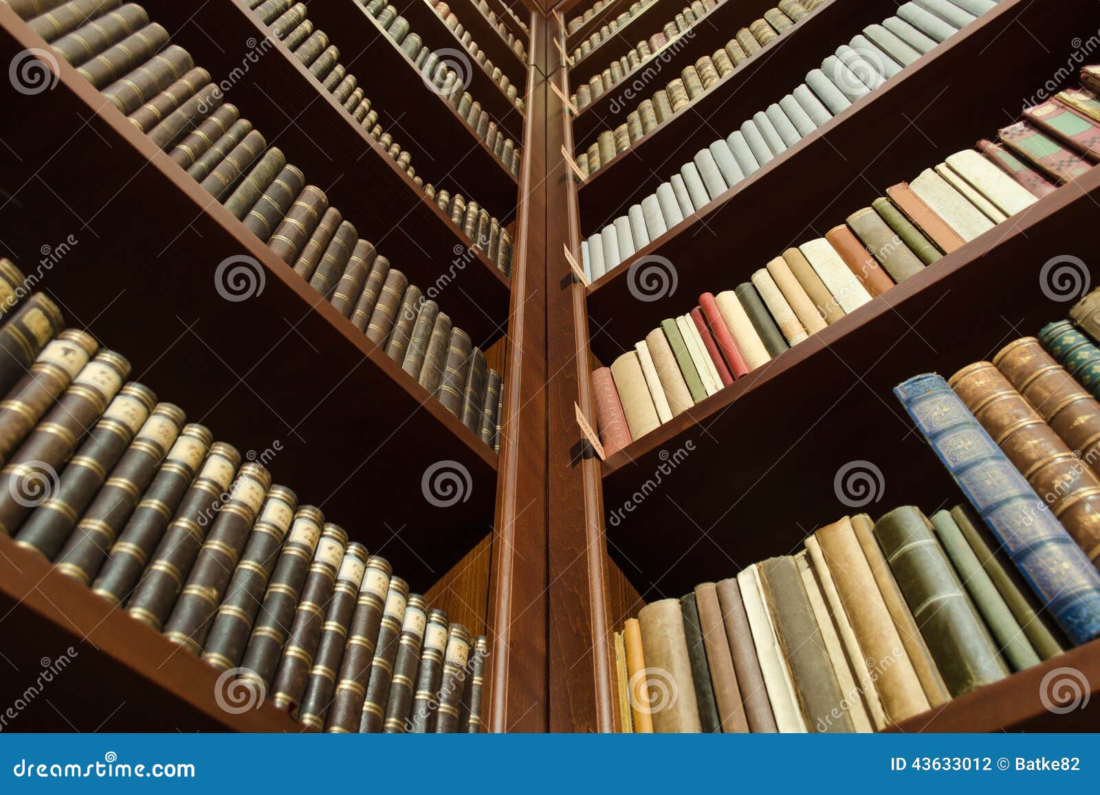 Corner Bookshelf - Low Angle Stock Photo - Image of encyclopedias ...