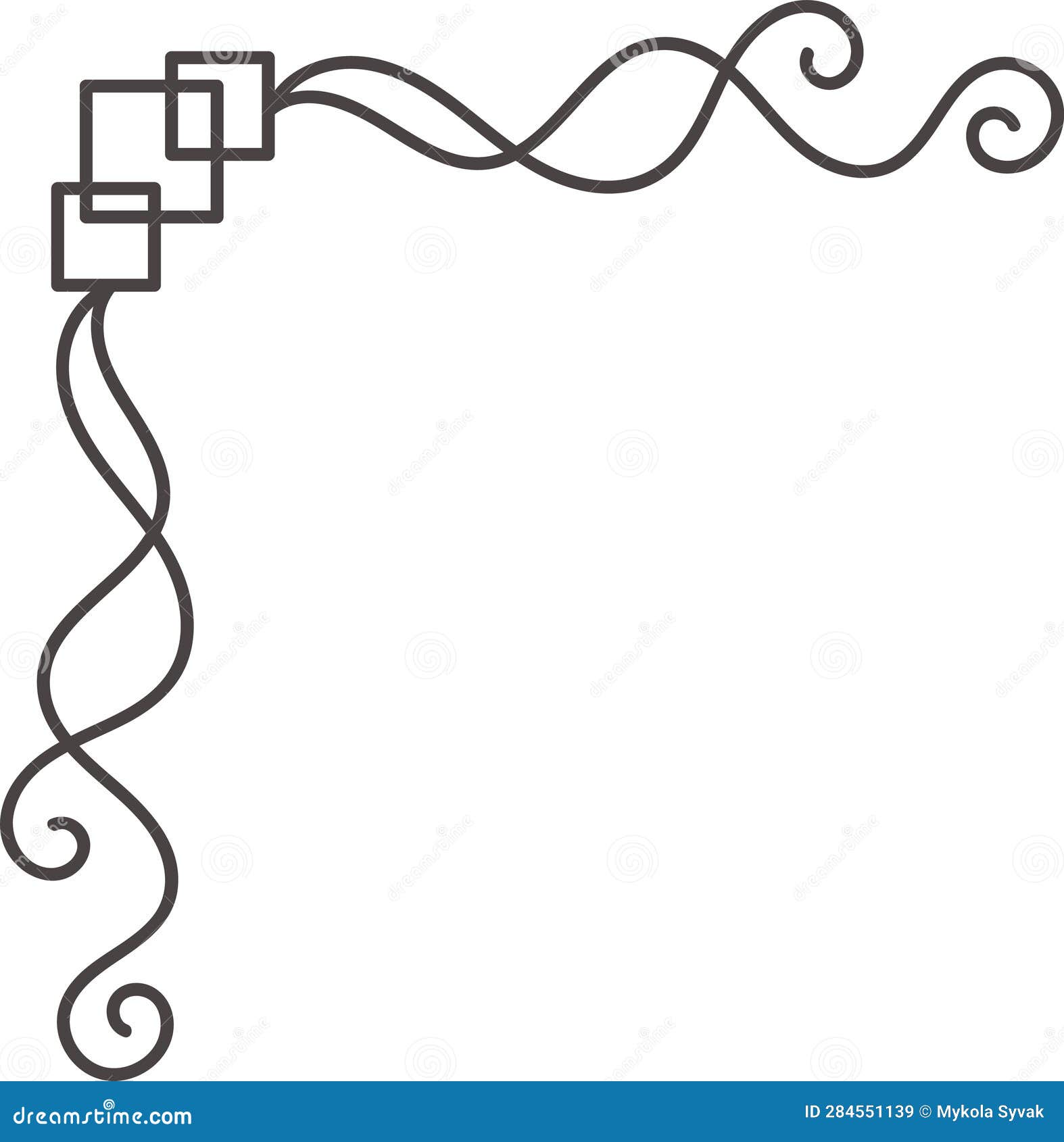 Corner Border Calligraphy Line Stock Vector - Illustration of ...