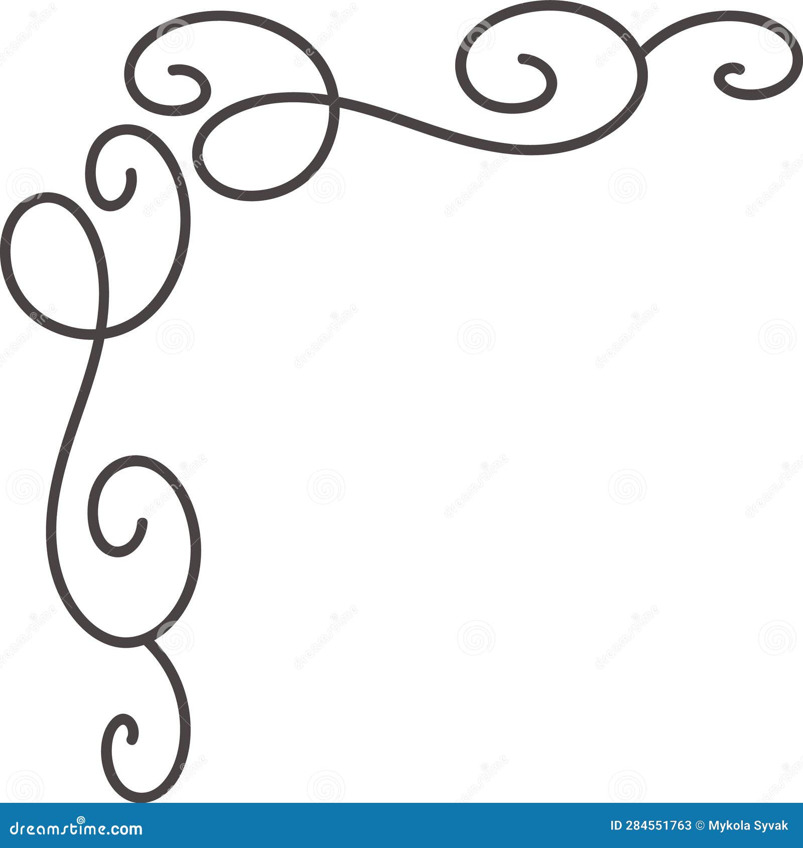 Corner Border Calligraphy Line Stock Vector - Illustration of ornate ...