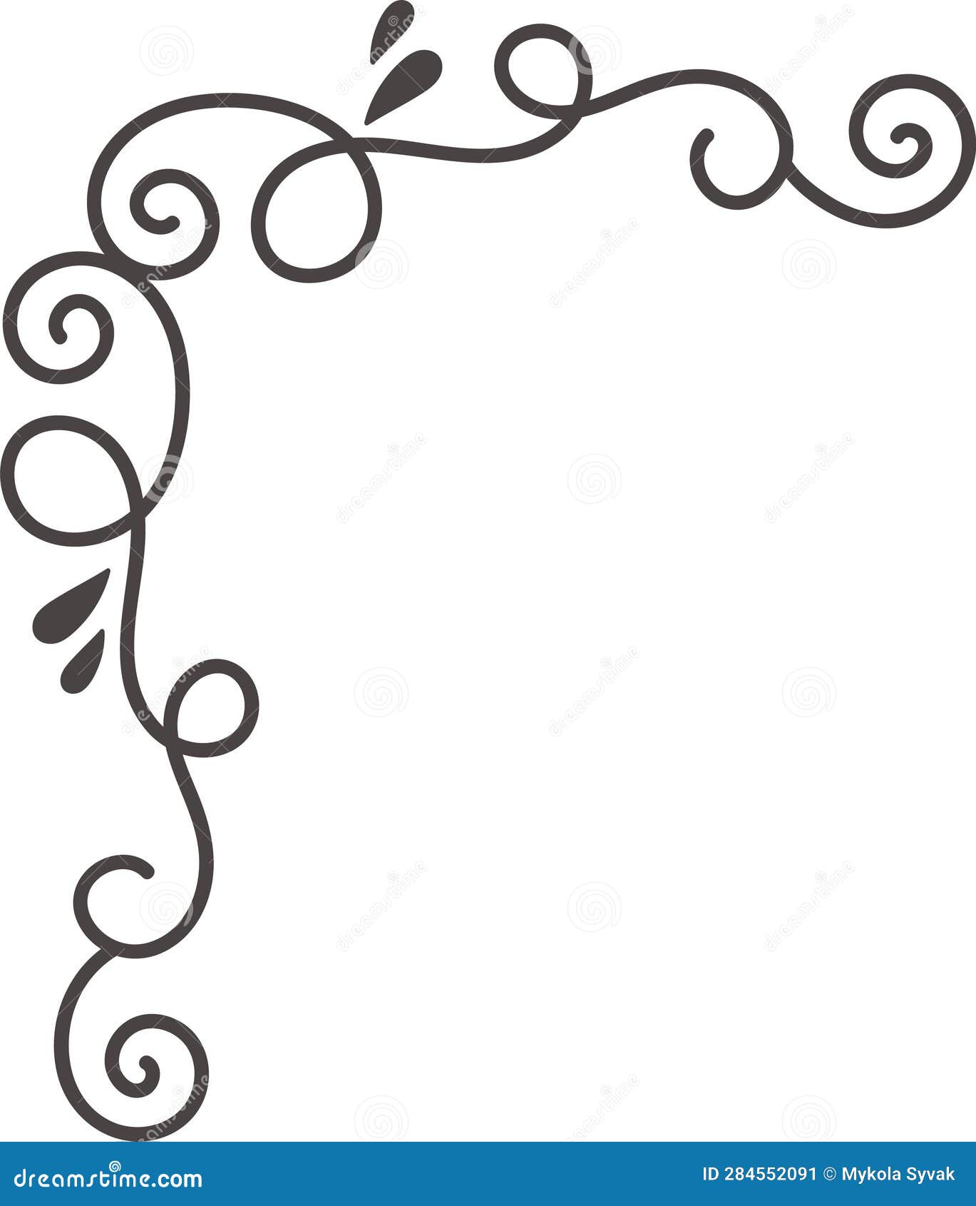 Corner Border Calligraphy Line Stock Vector - Illustration of ...
