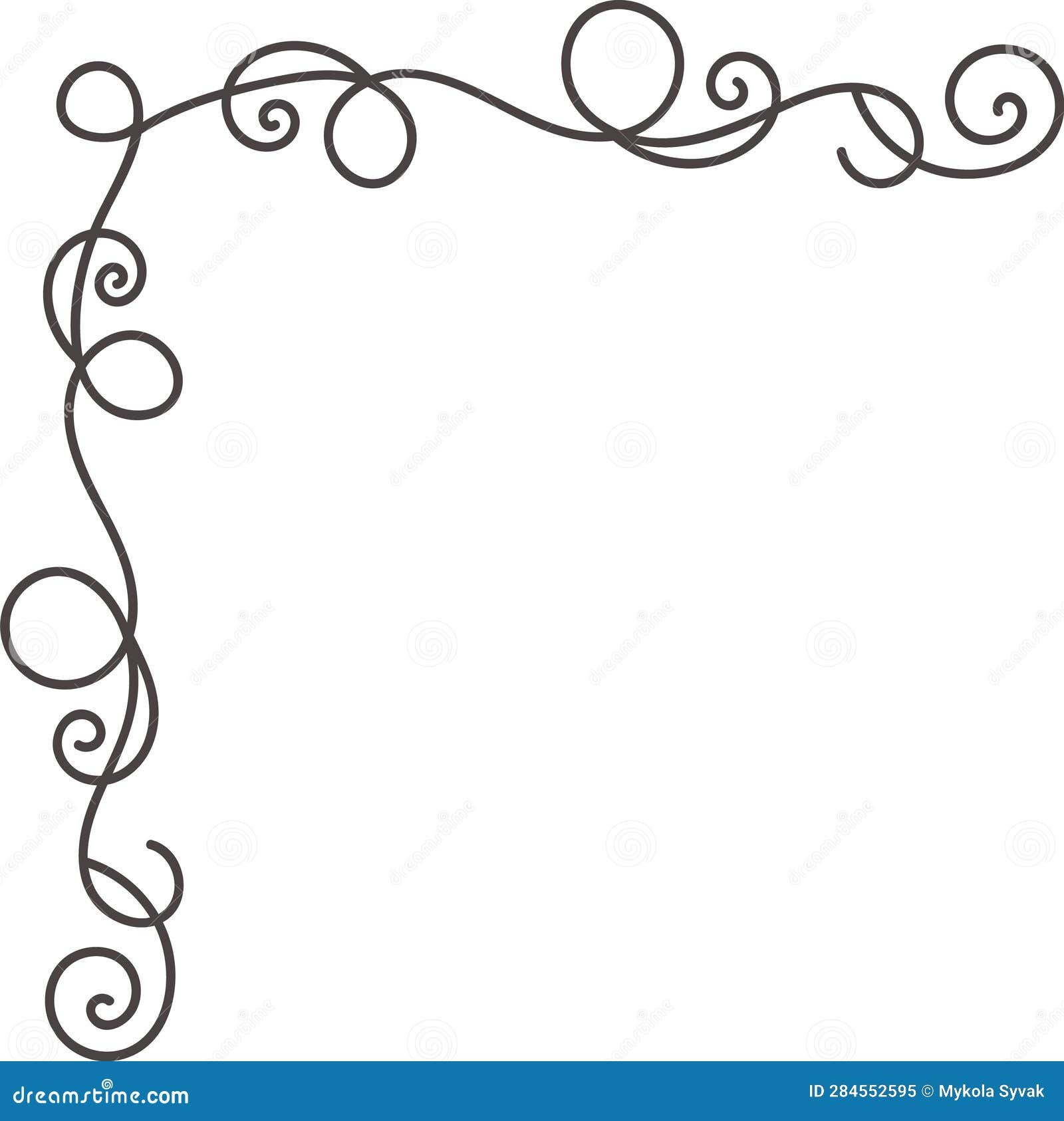 Corner Border Calligraphy Line Stock Vector - Illustration of flourish ...