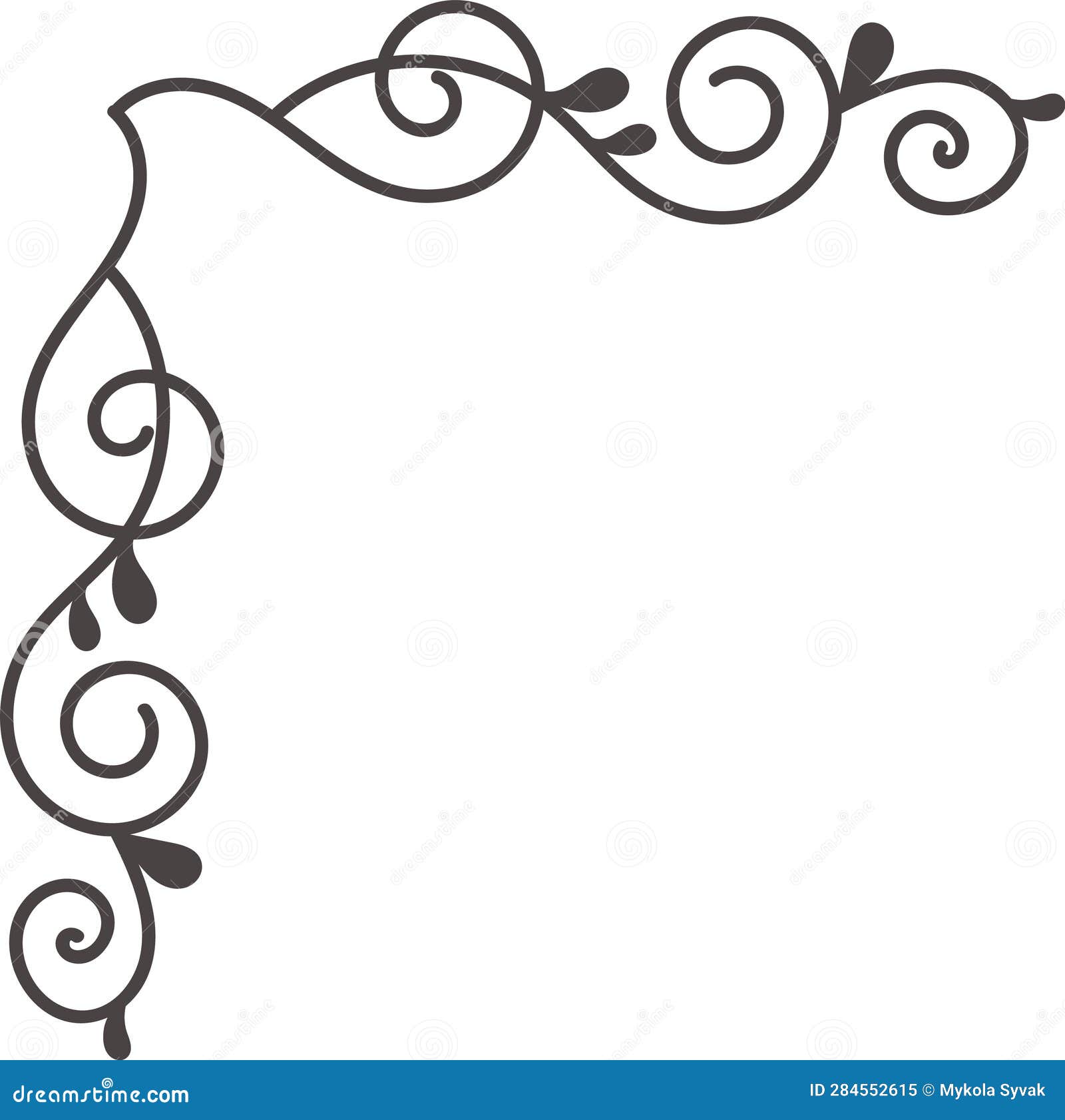 Corner Border Calligraphy Line Stock Vector - Illustration of design ...