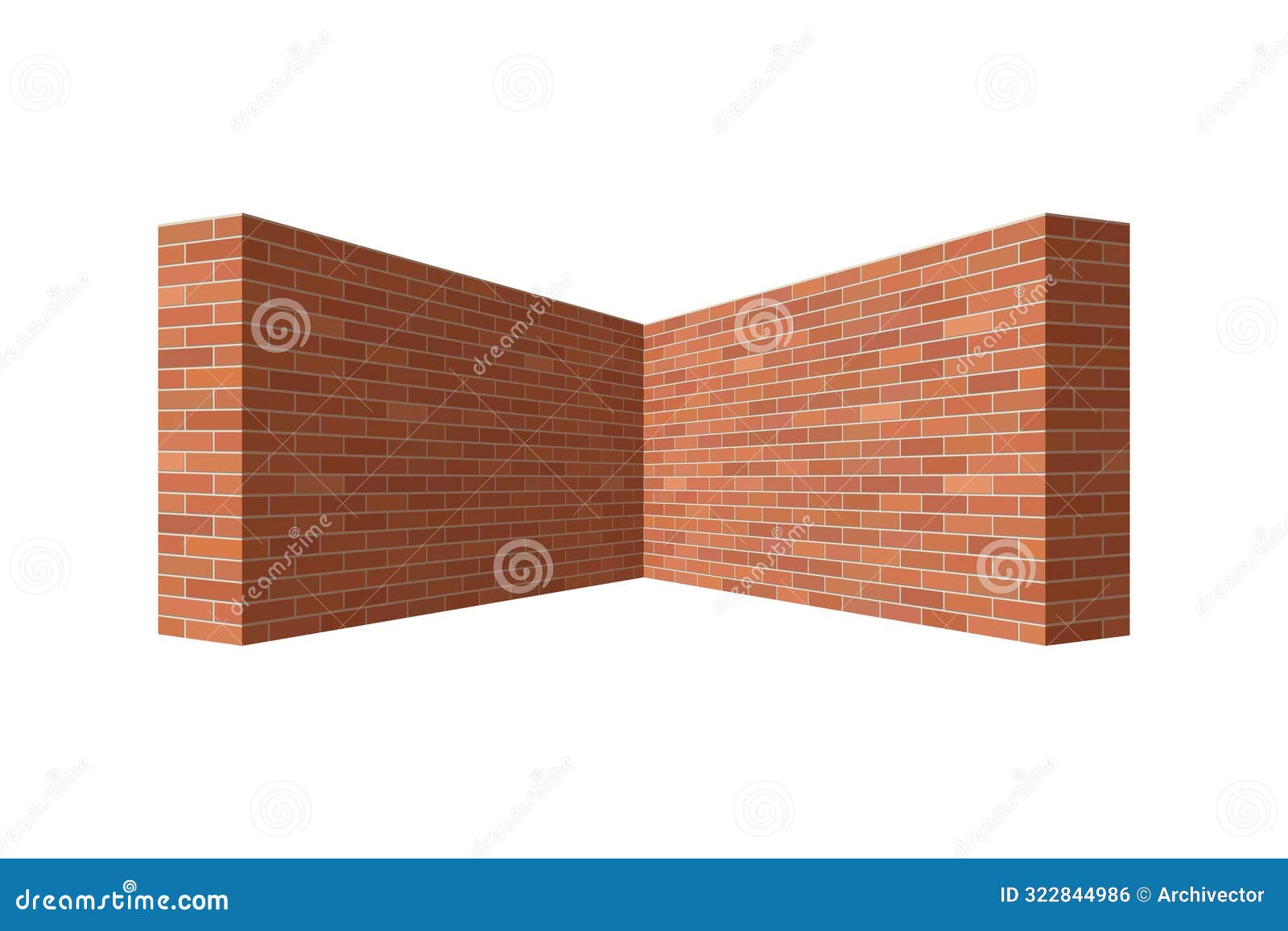 Corner of Brick Wall in the Perspective Stock Vector - Illustration of ...