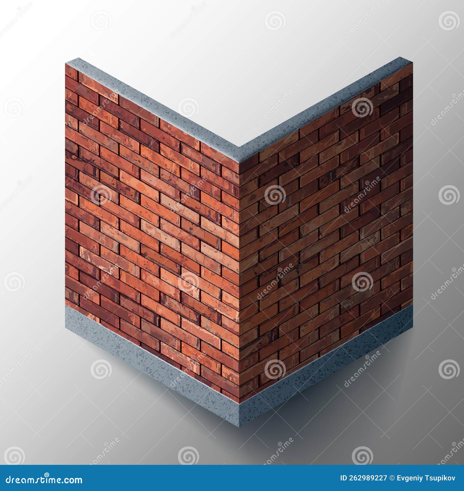 Corner of a brick wall. stock vector. Illustration of corner - 262989227