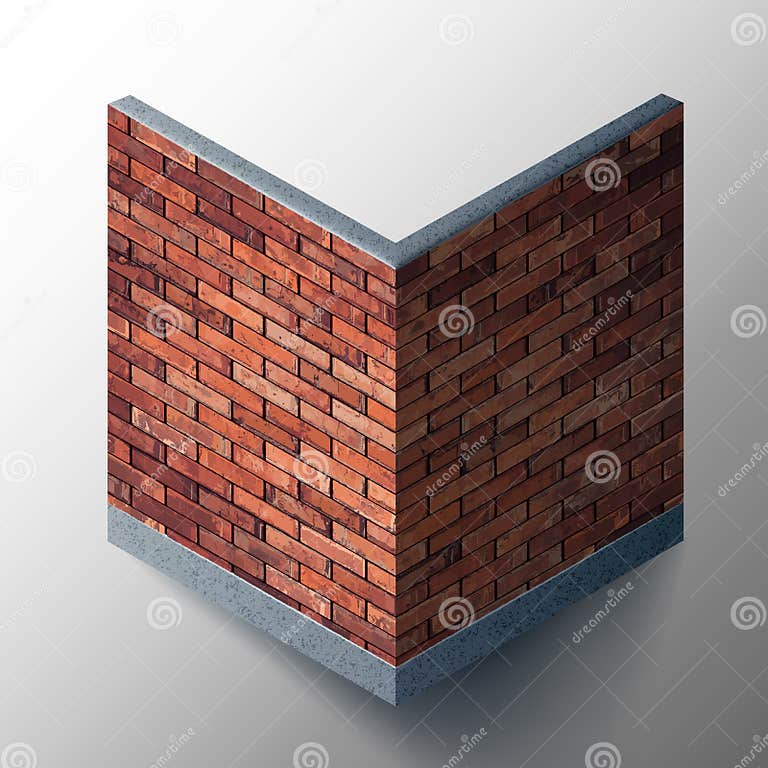 Corner of a brick wall. stock vector. Illustration of corner - 262989227
